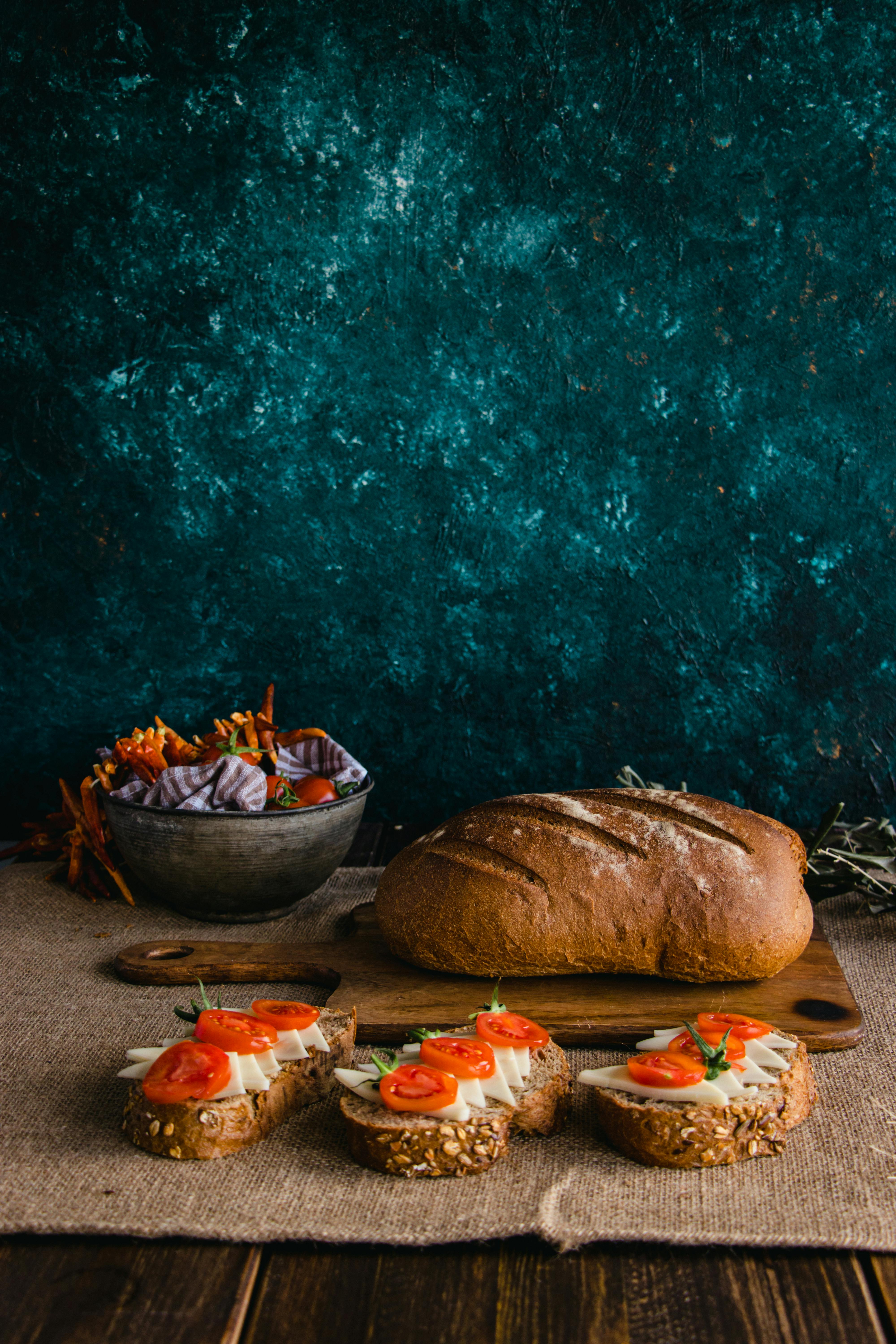 Rustic Bread and Bruschetta with Tomatoes · Free Stock Photo