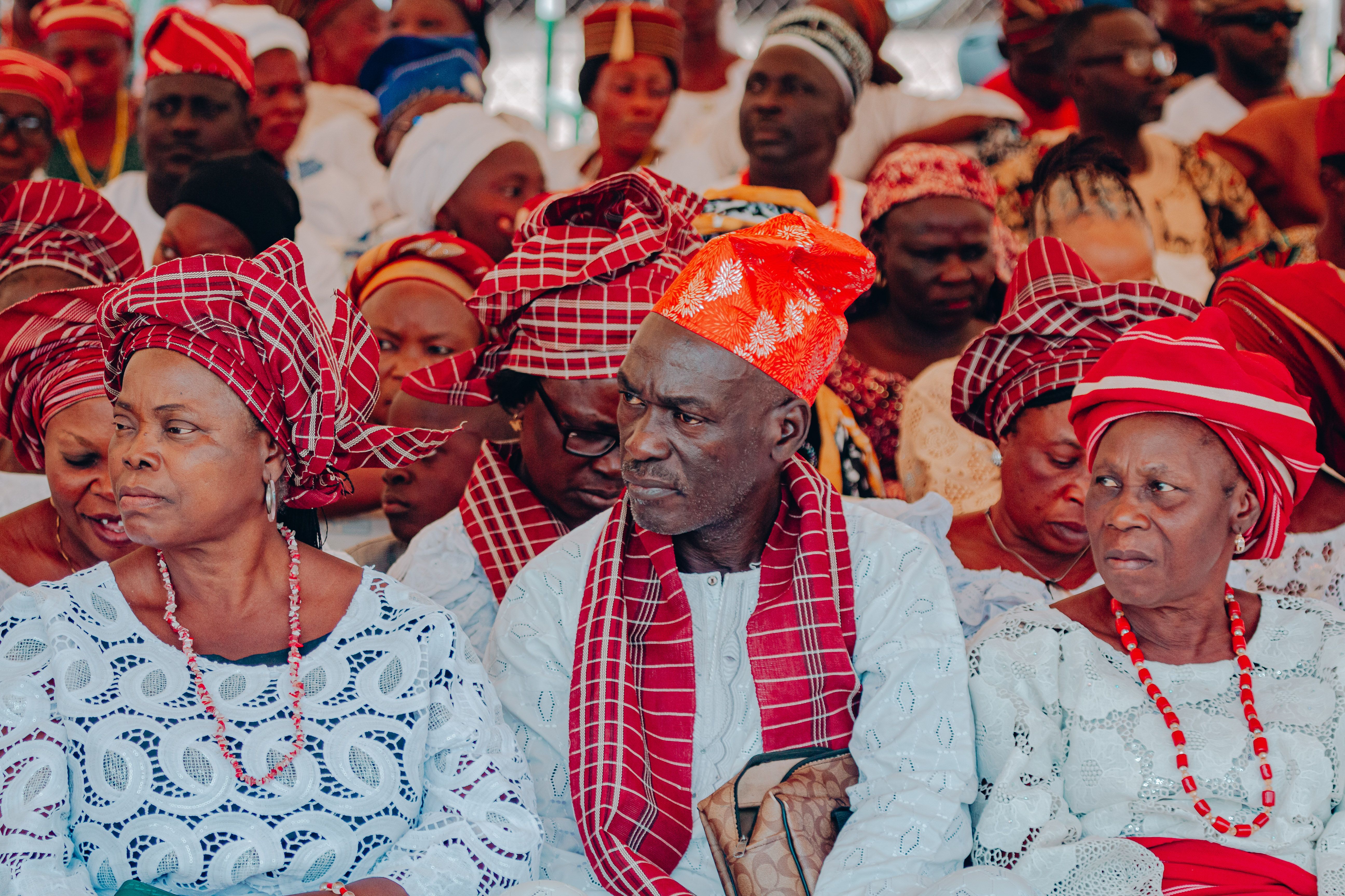 Traditional Nigerian Gathering with Cultural Attire · Free Stock Photo