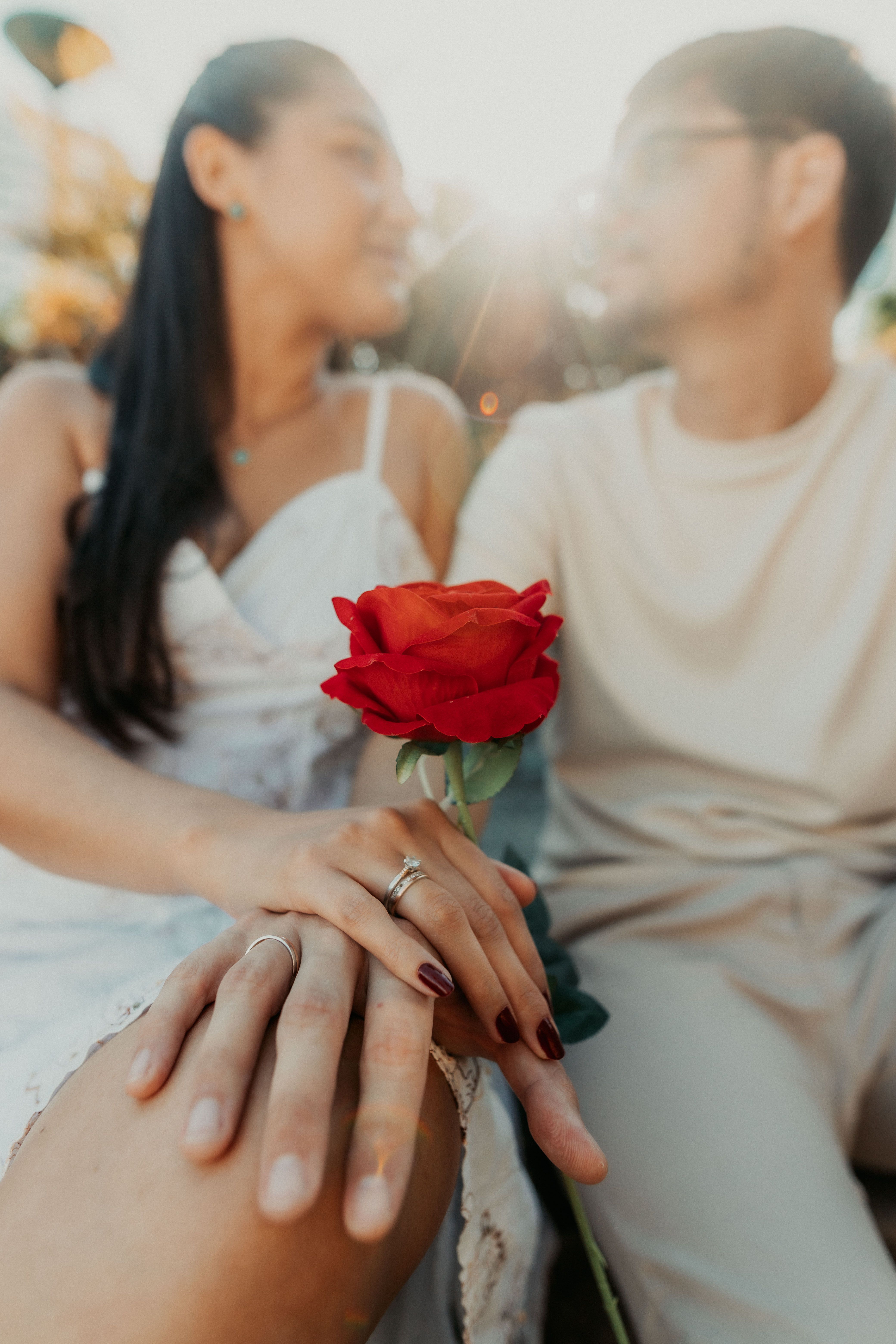 Romantic Couple with a Red Rose in Buenos Aires · Free Stock Photo