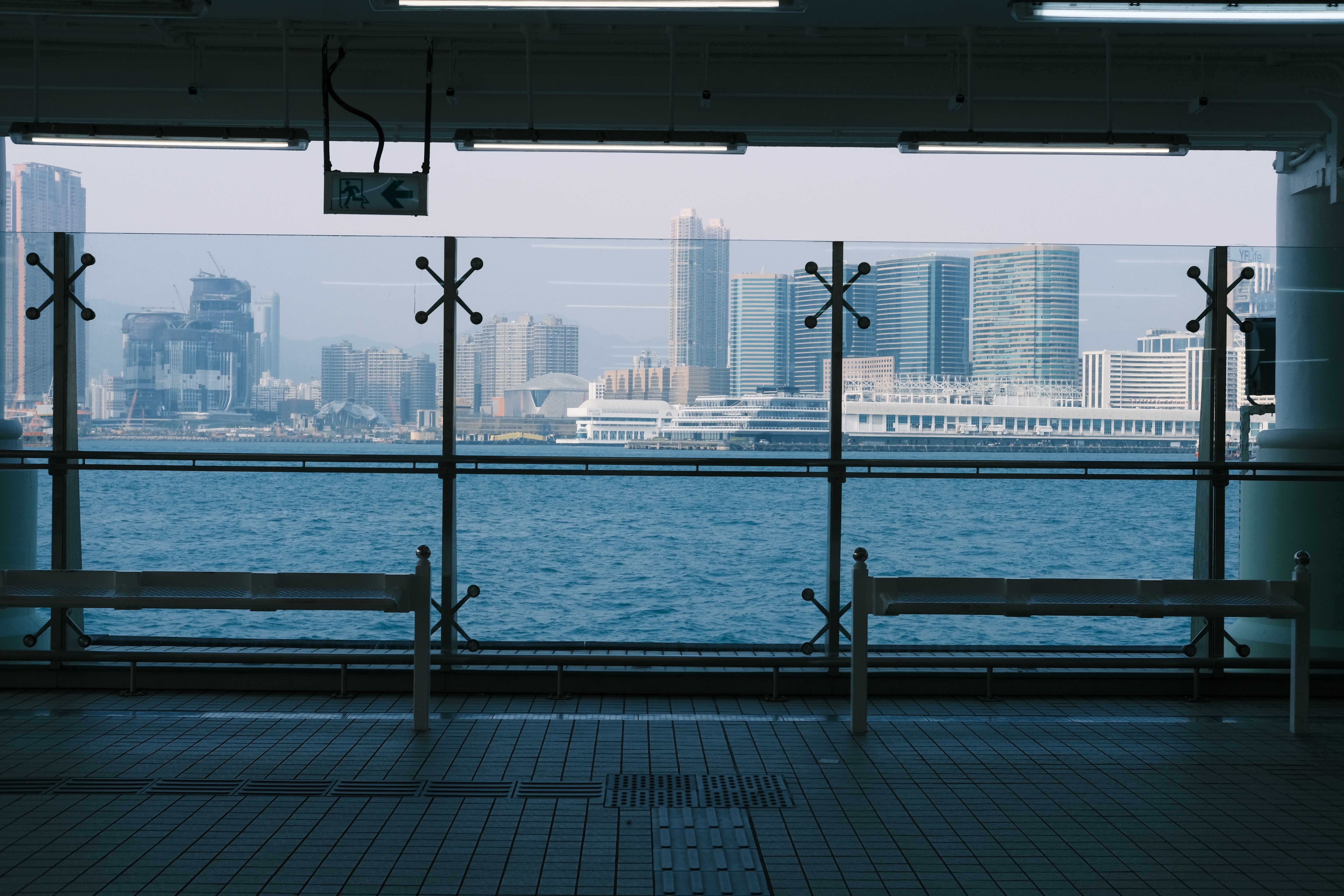City skyline view from a ferry terminal · Free Stock Photo