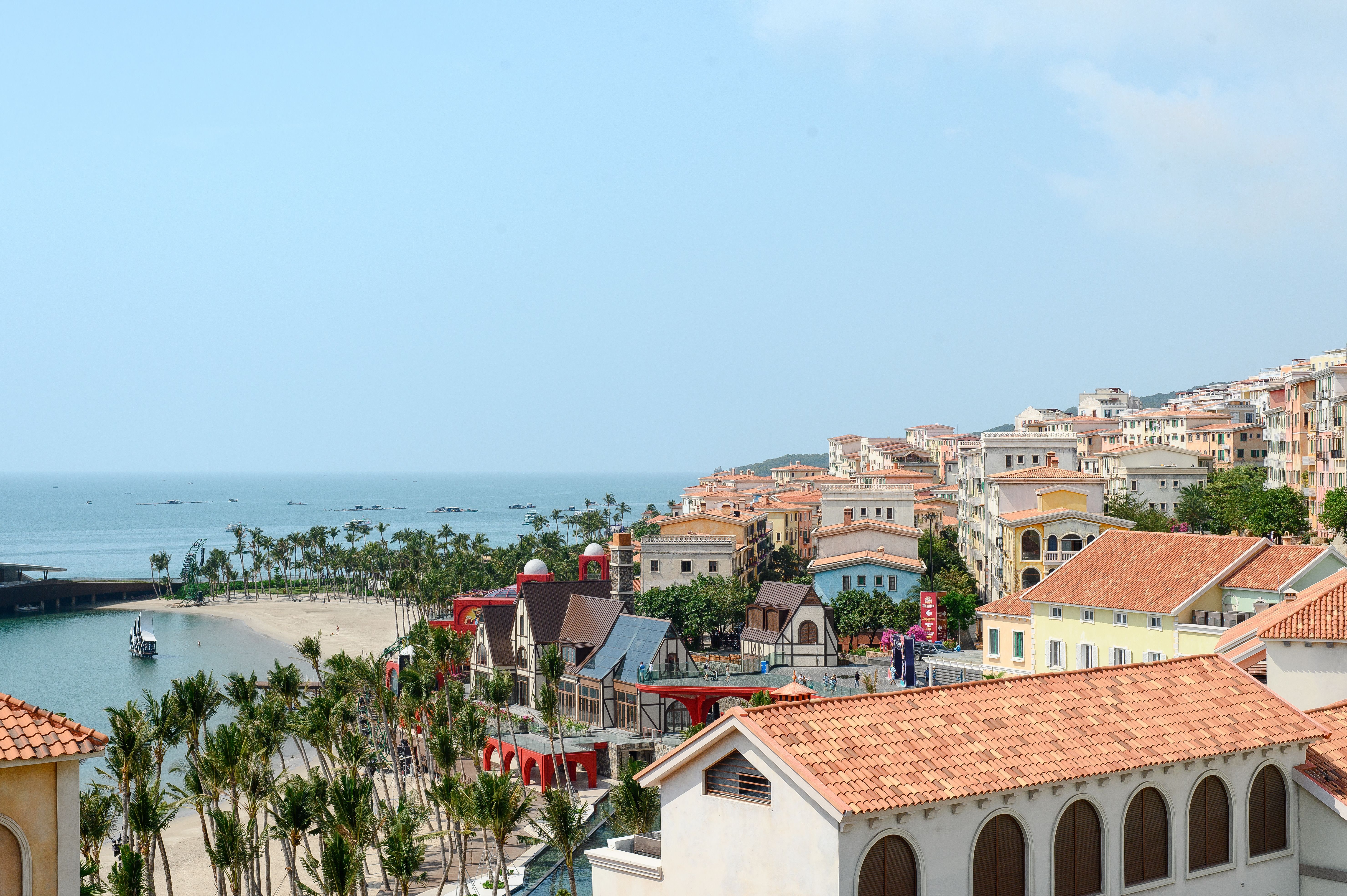 Mediterranean-Style Coastal Townscape with Sea View · Free Stock Photo