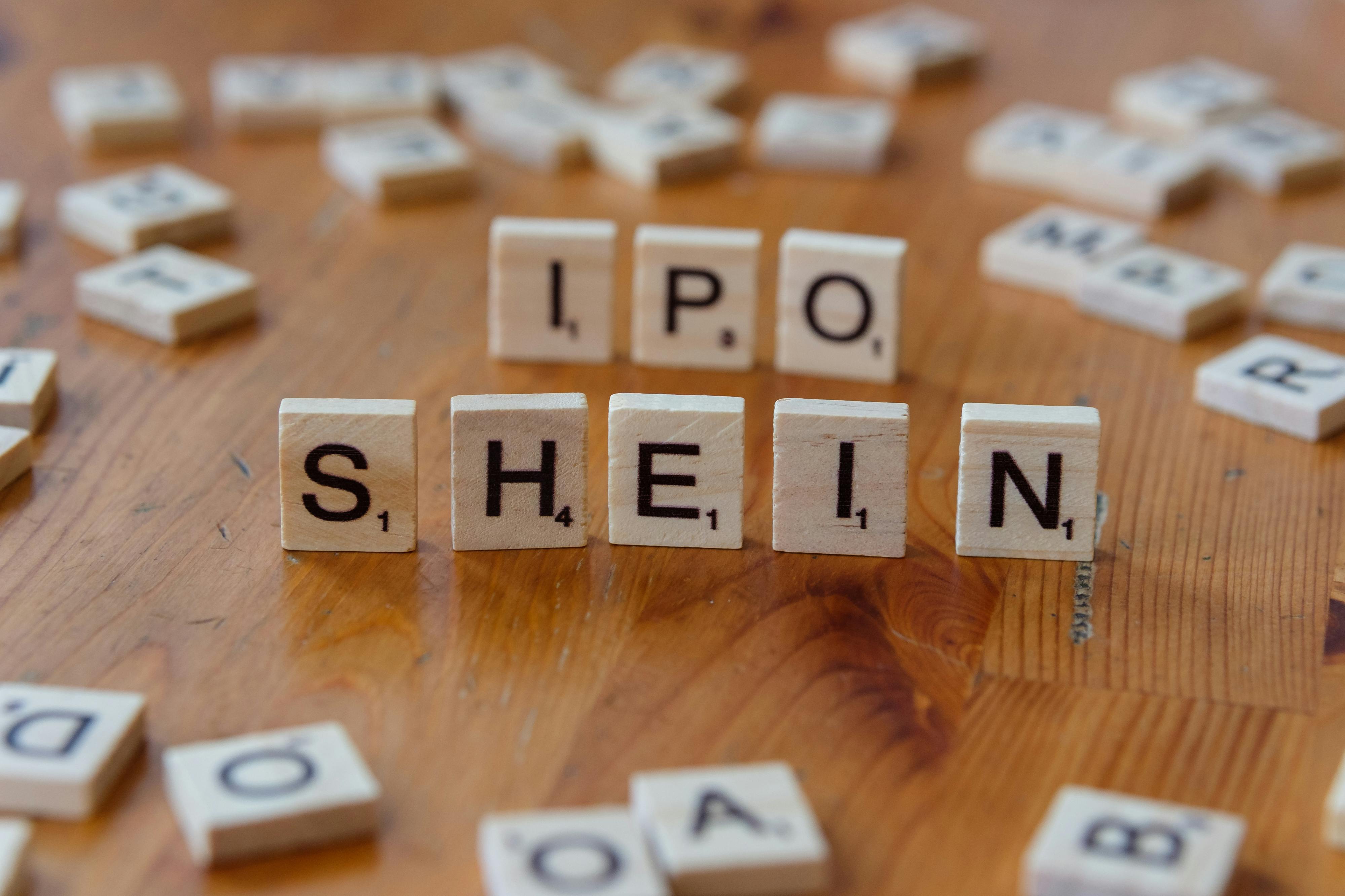 Shein IPO Concept with Letter Tiles · Free Stock Photo