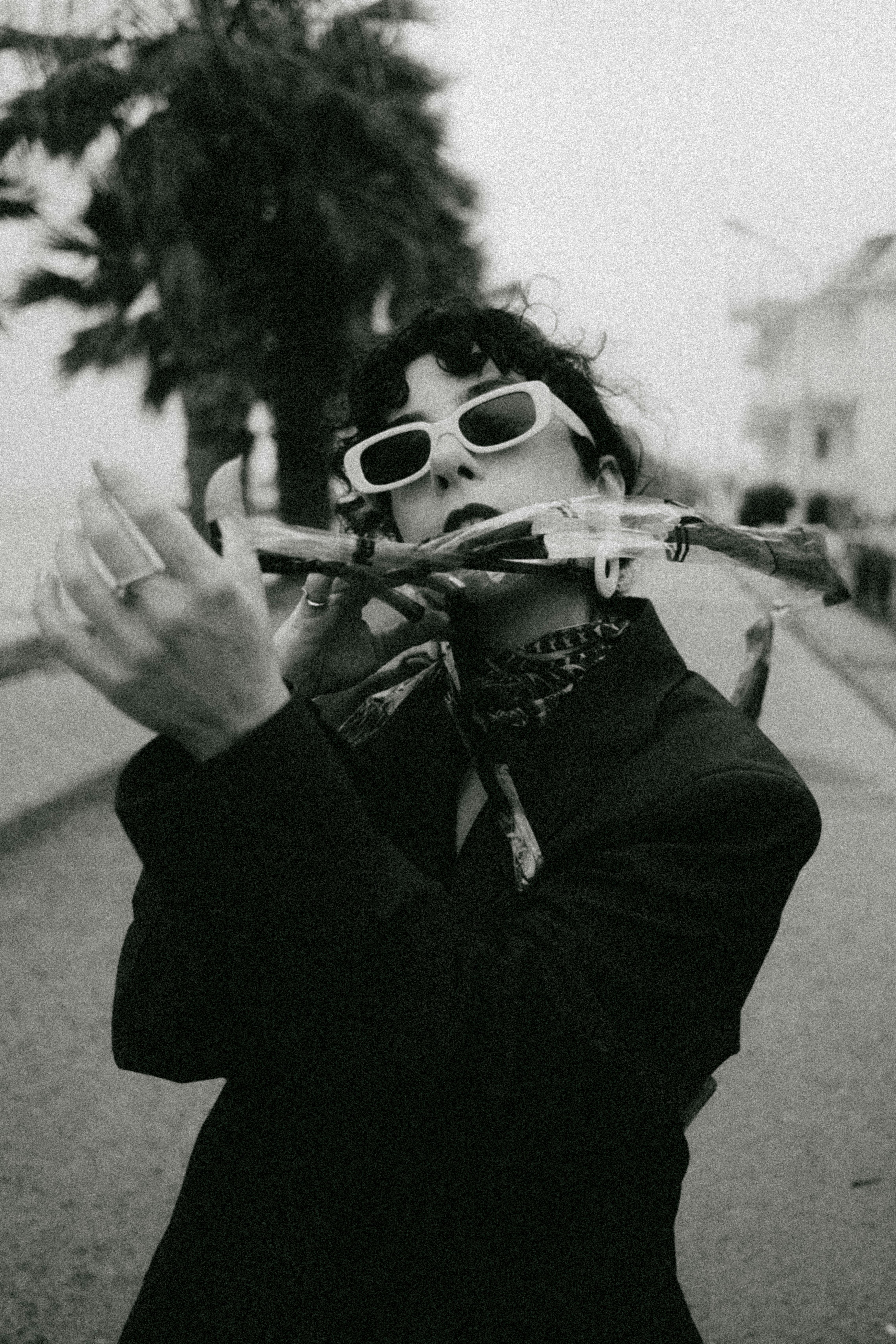 Dramatic Portrait with Artistic Flute Play · Free Stock Photo