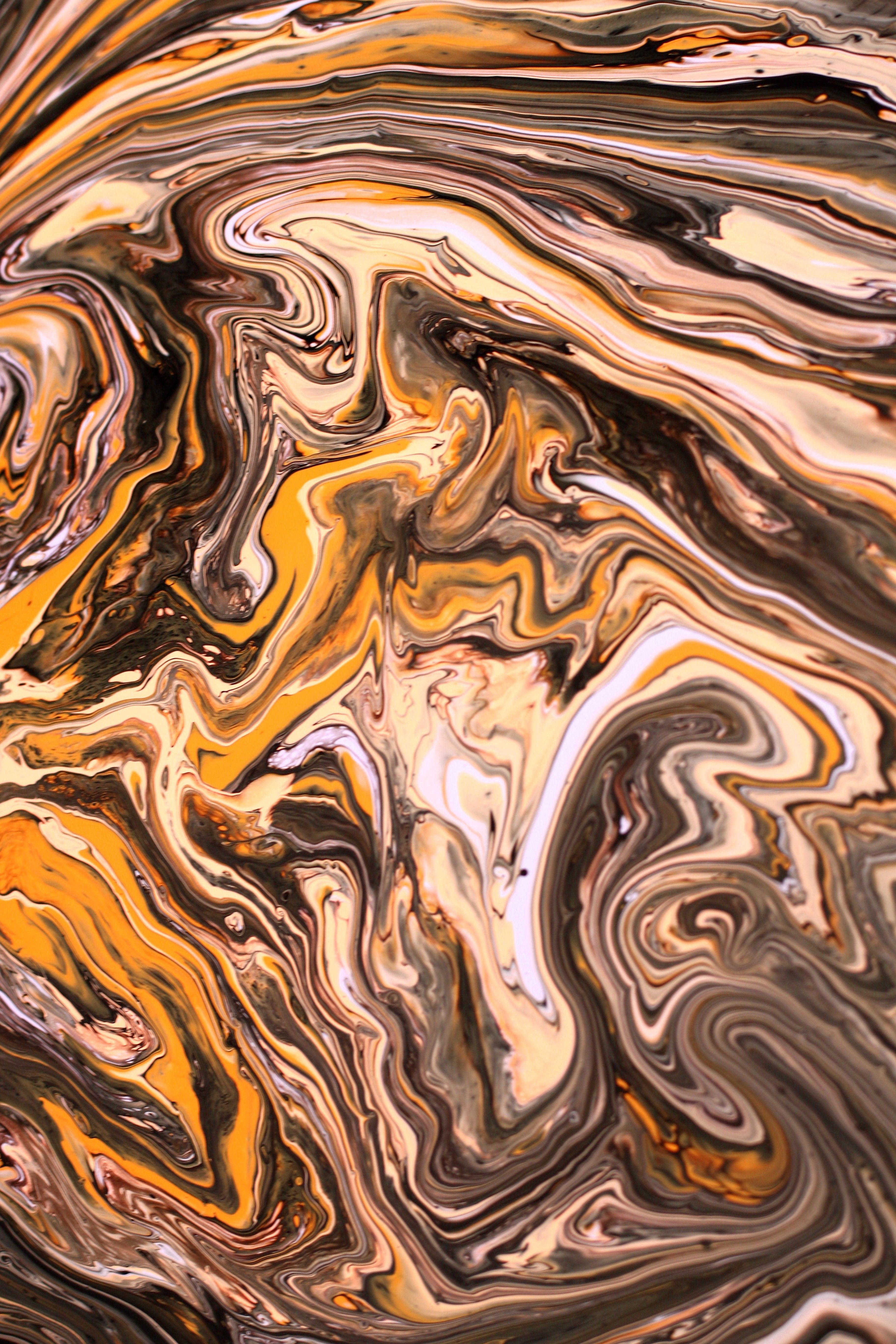 Vibrant Abstract Marble Art in Earth Tones · Free Stock Photo