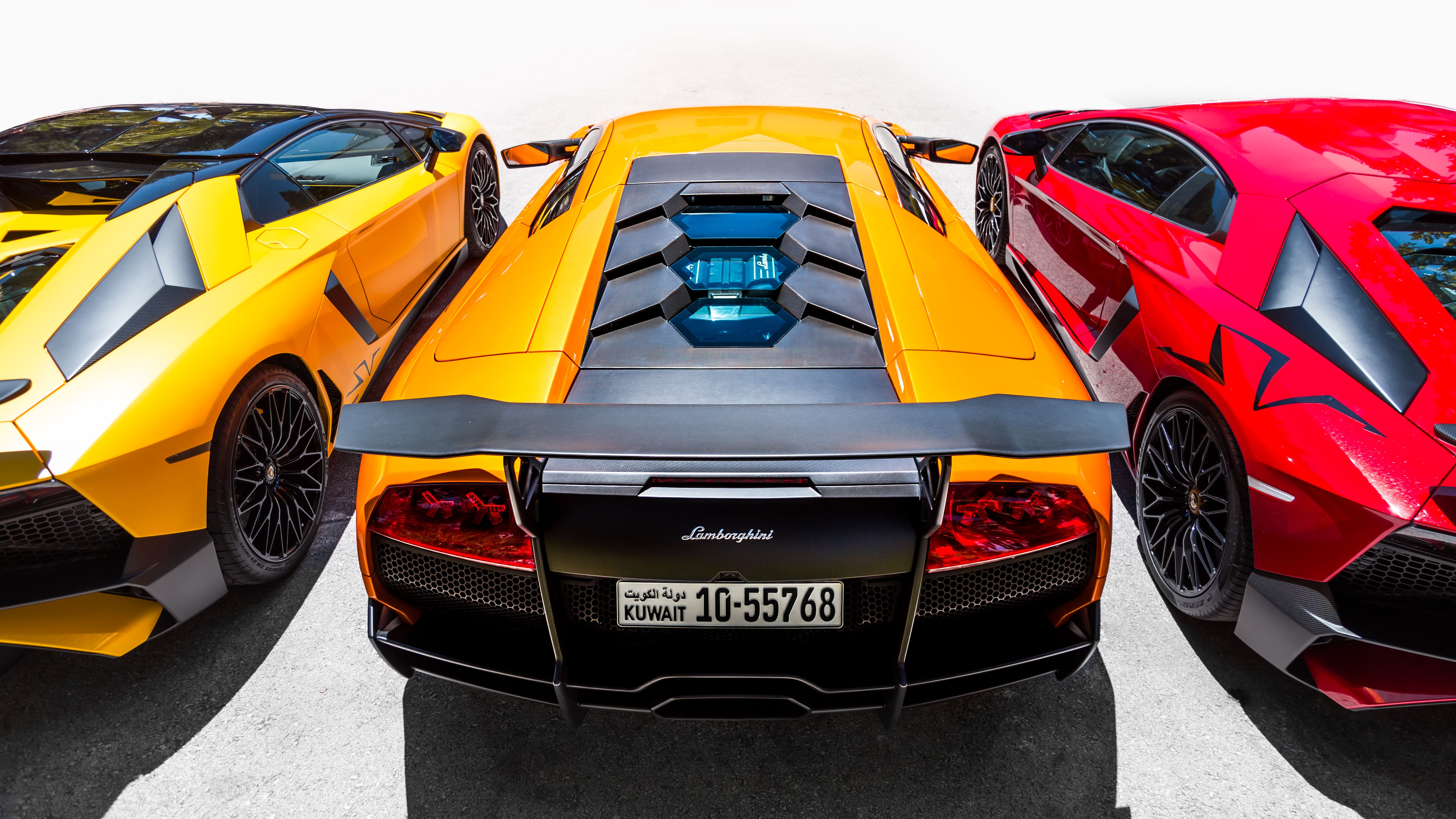 Luxurious Trio of Lamborghinis Under the Sun · Free Stock Photo