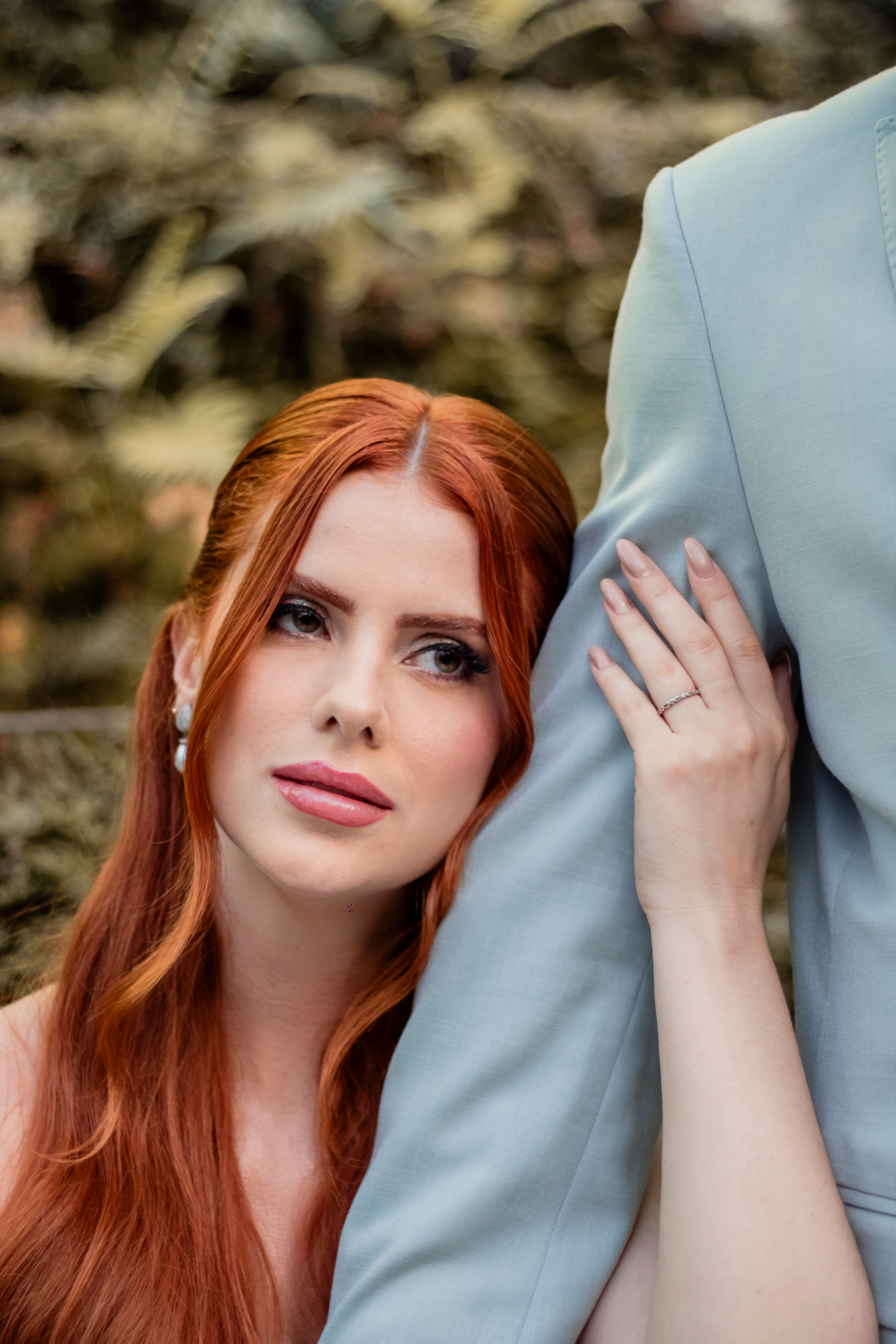 Romantic Engagement Couple Portrait Outdoors · Free Stock Photo