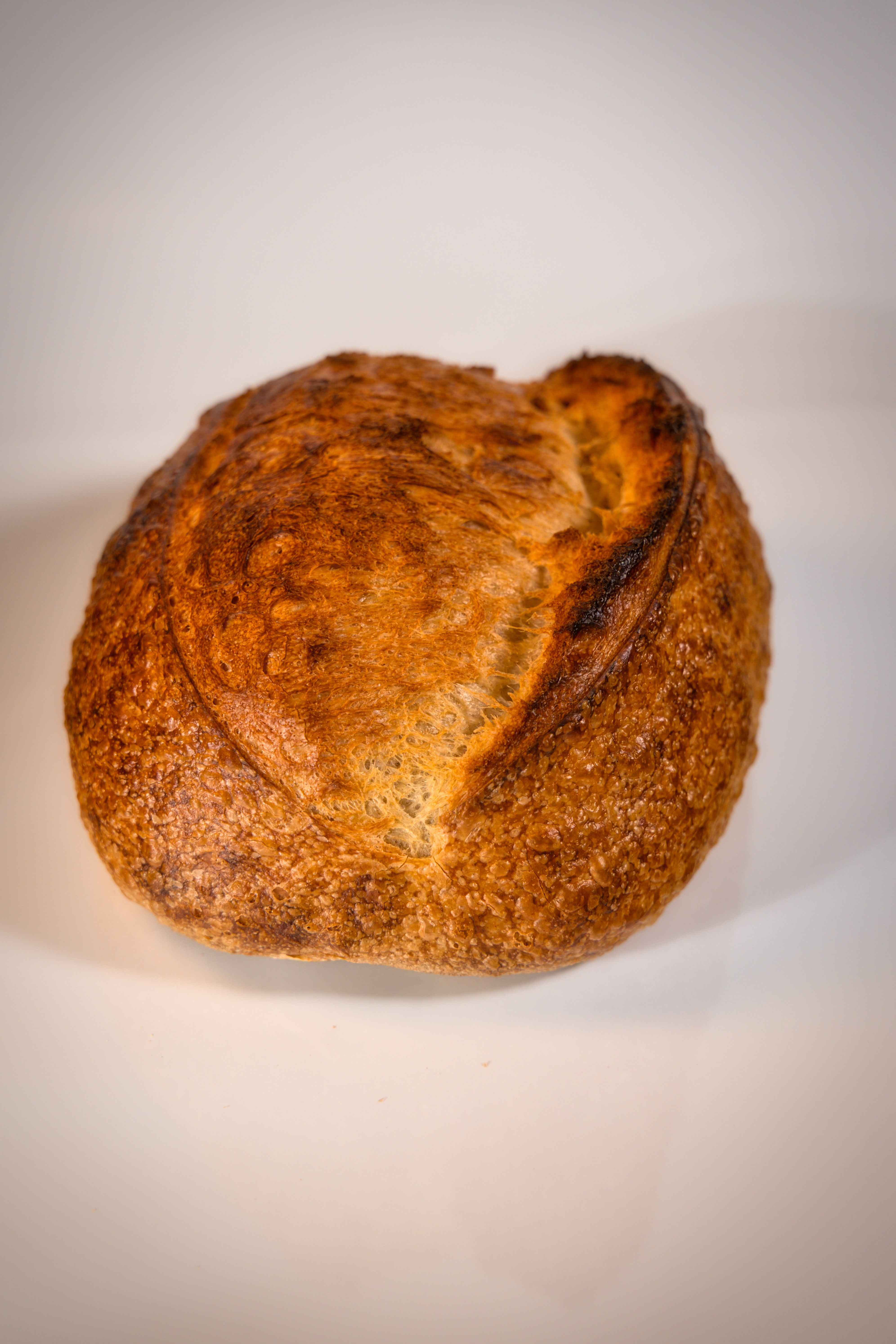 Rustic Artisan Bread Loaf On White Background Free Stock Photo