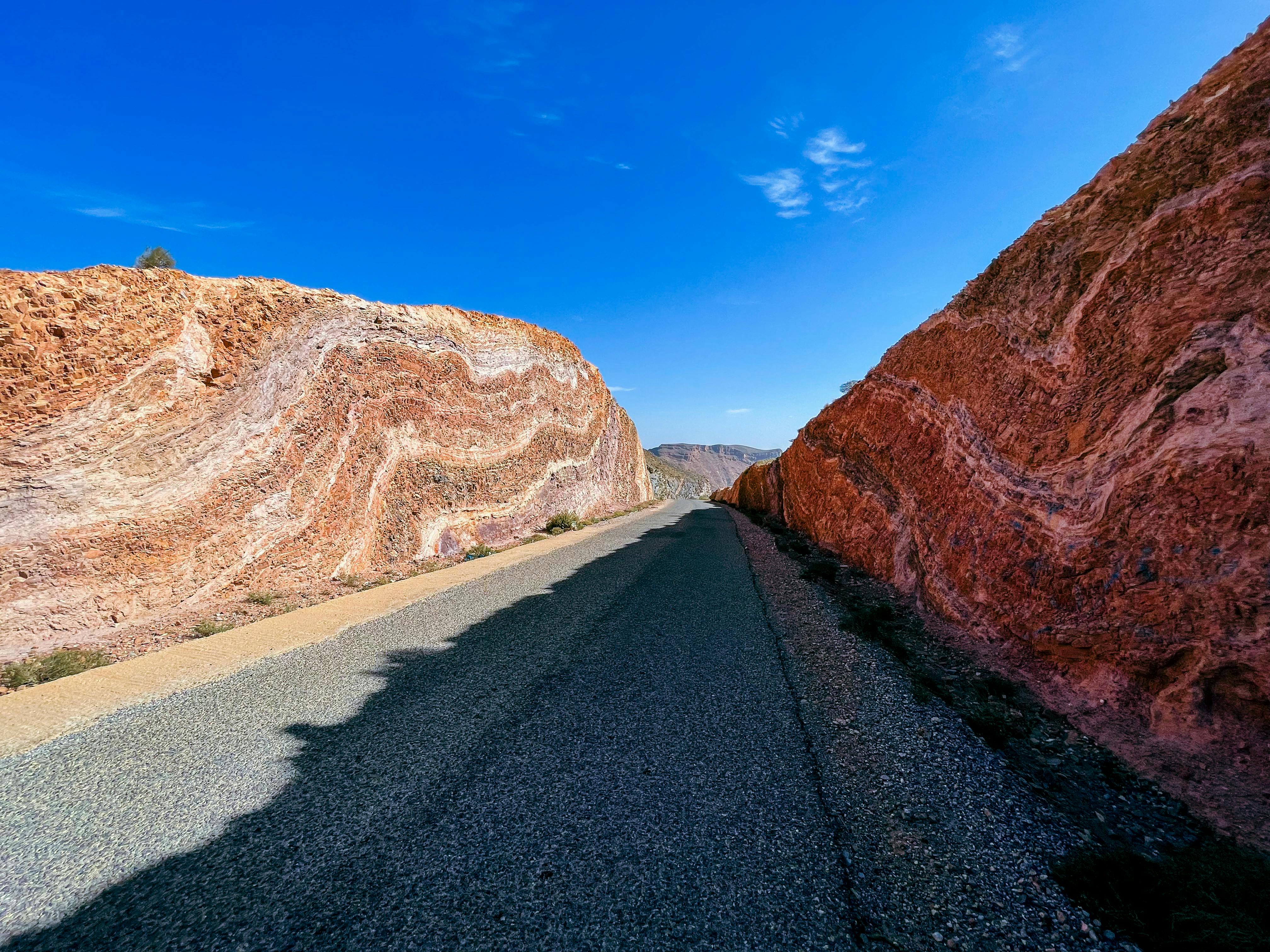 Scenic Road through Striking Red Cliffs in Morocco · Free Stock Photo