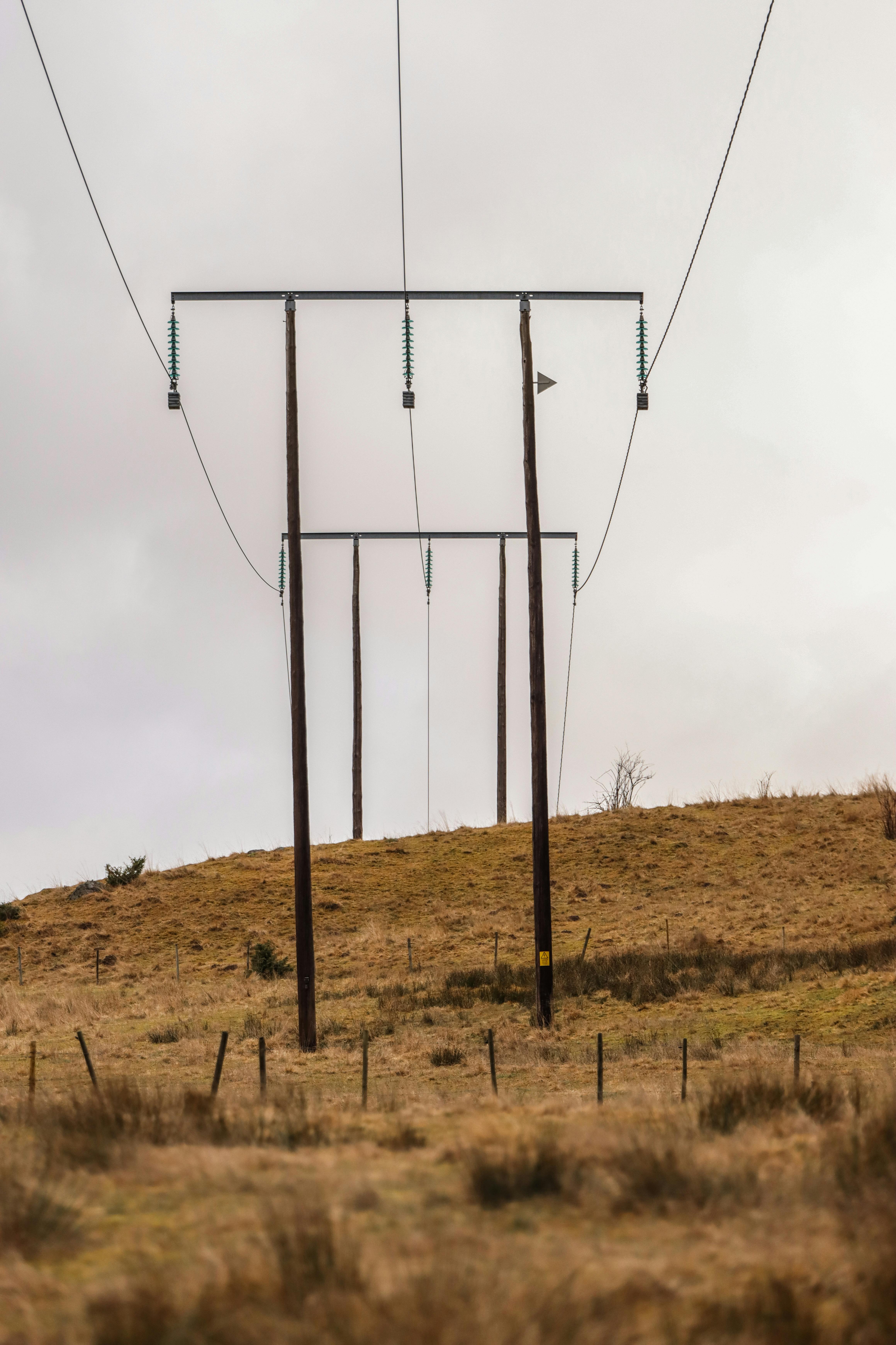 Power Lines Crossing Swedish Countryside Landscape · Free Stock Photo