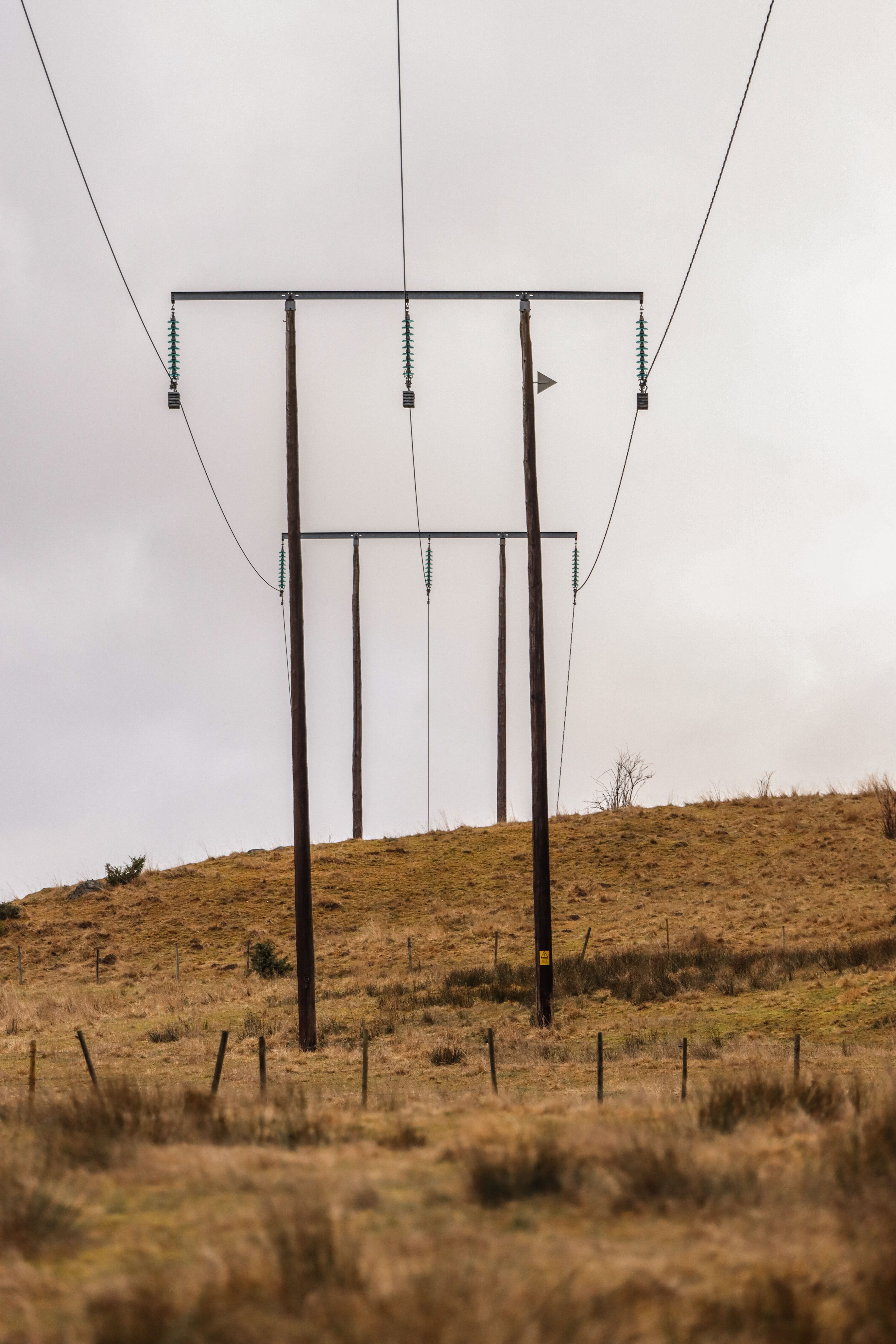 Power Lines Crossing Swedish Countryside Landscape · Free Stock Photo