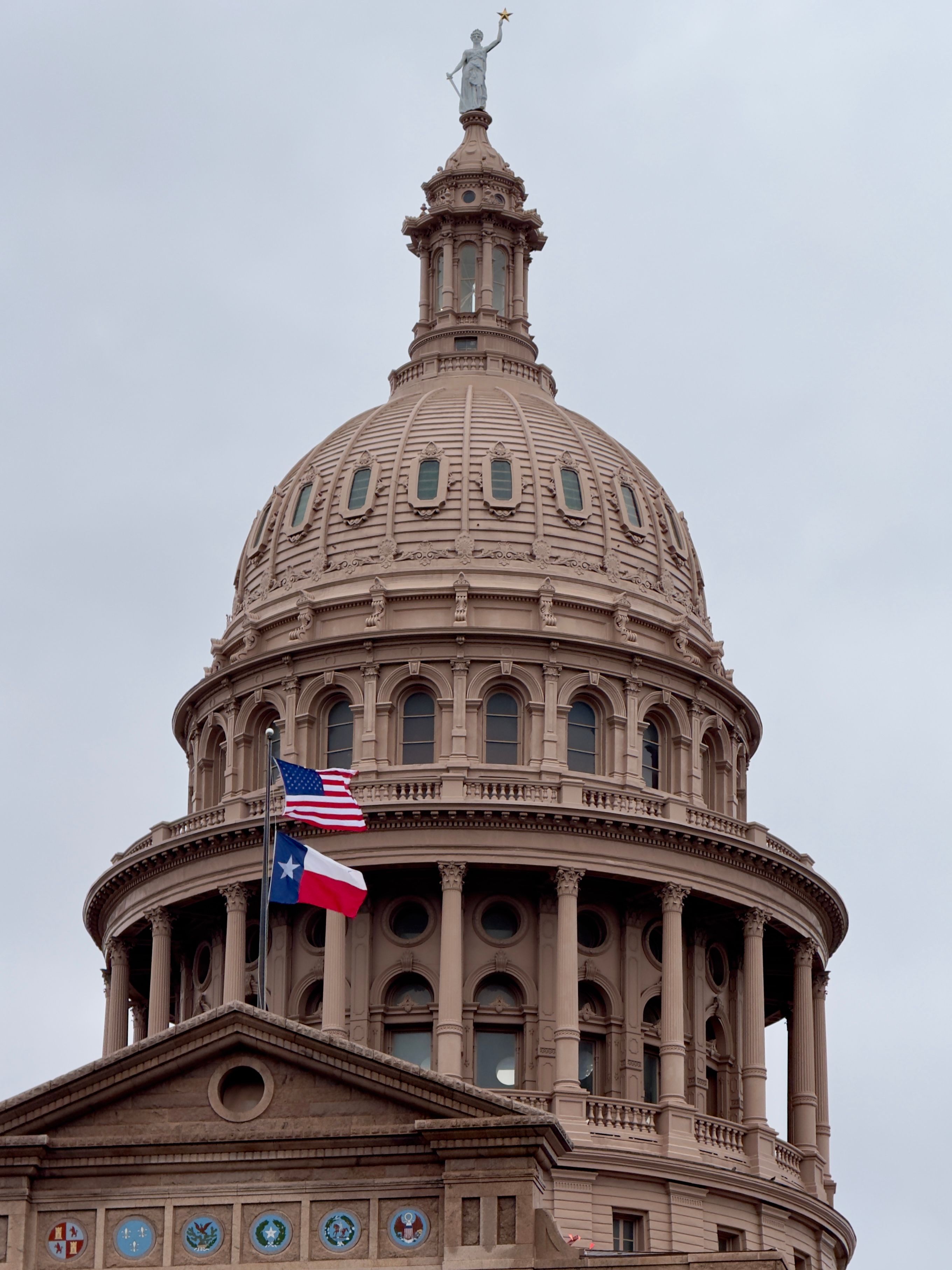 Texas State Capitol Building Dome with Flags · Free Stock Photo