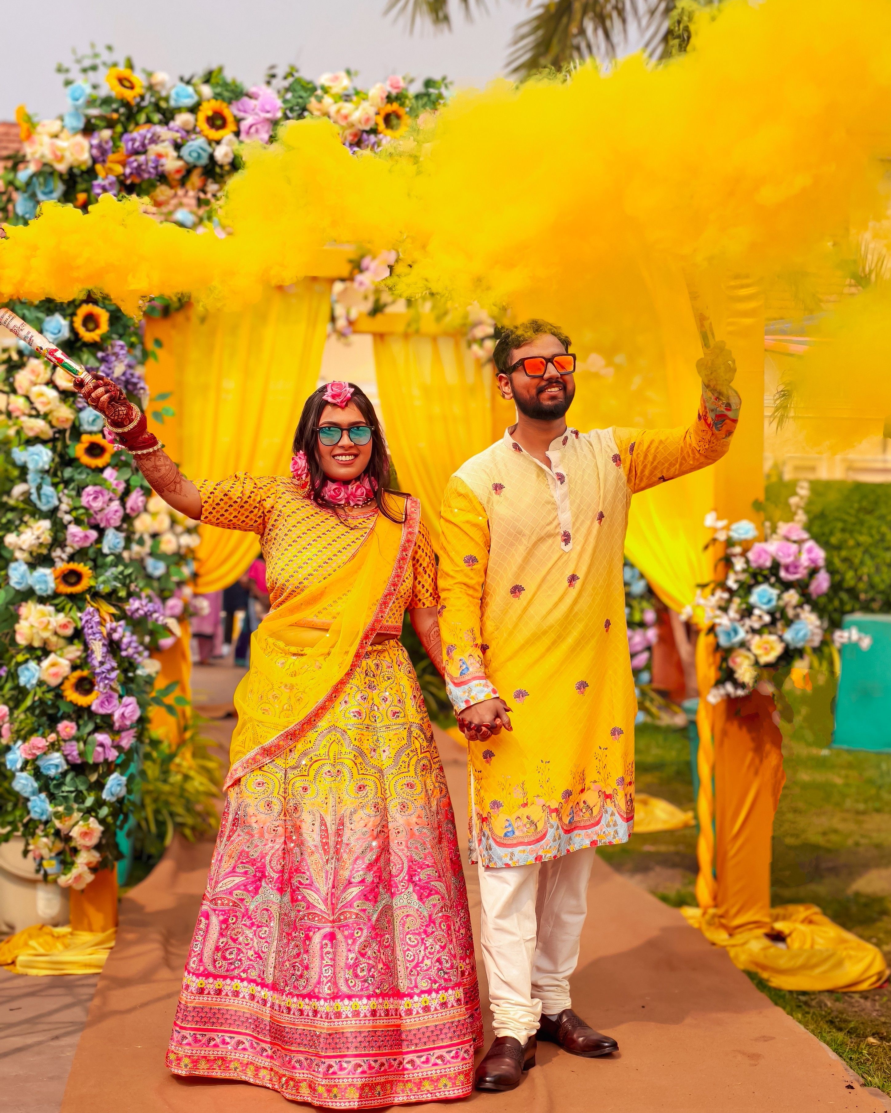 Colorful Indian Wedding Celebration Outdoors · Free Stock Photo
