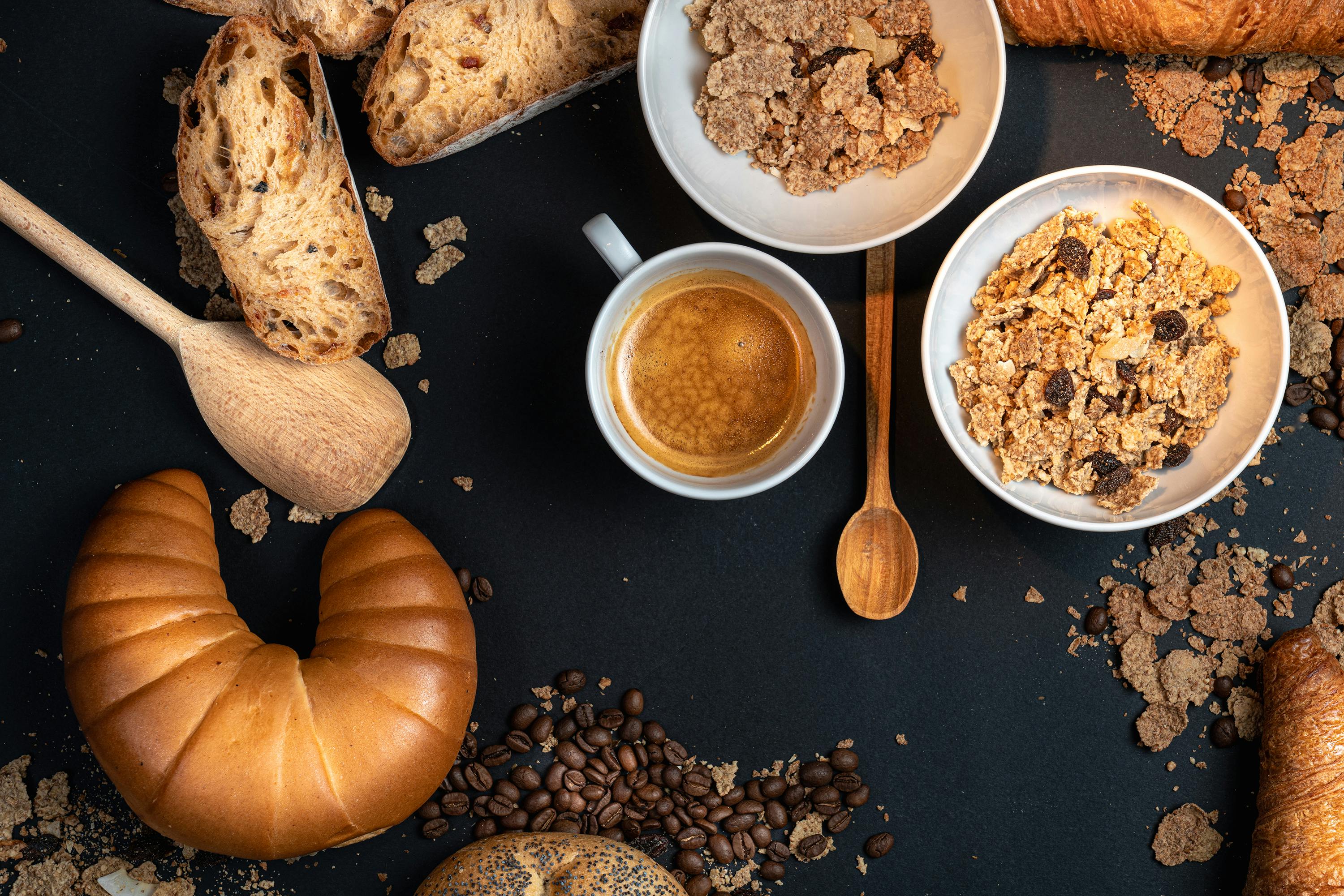 Good Food On A Table On A Black Background Photos, Download The BEST ...