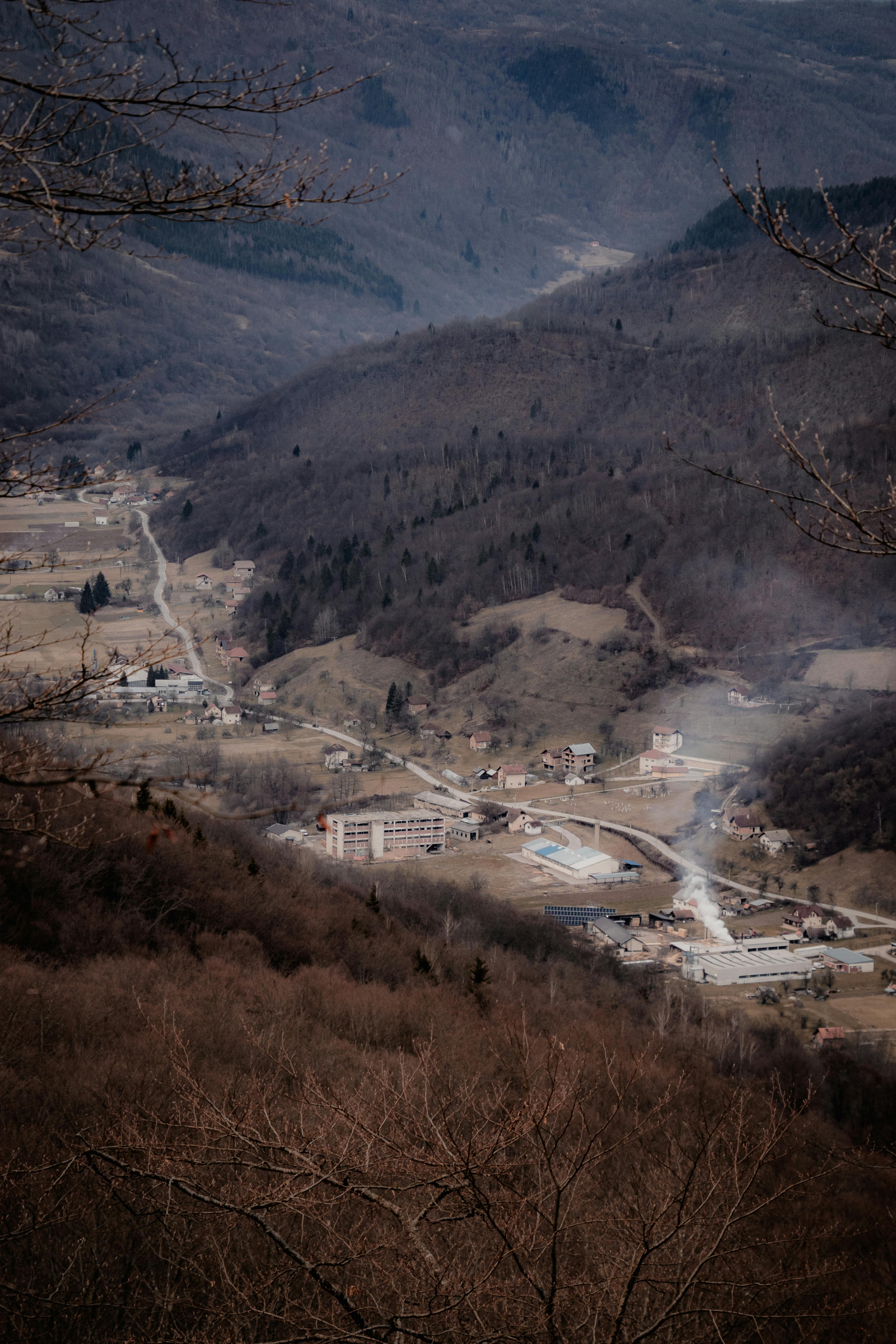 Aerial View of Mountainous Čajniče Landscape · Free Stock Photo