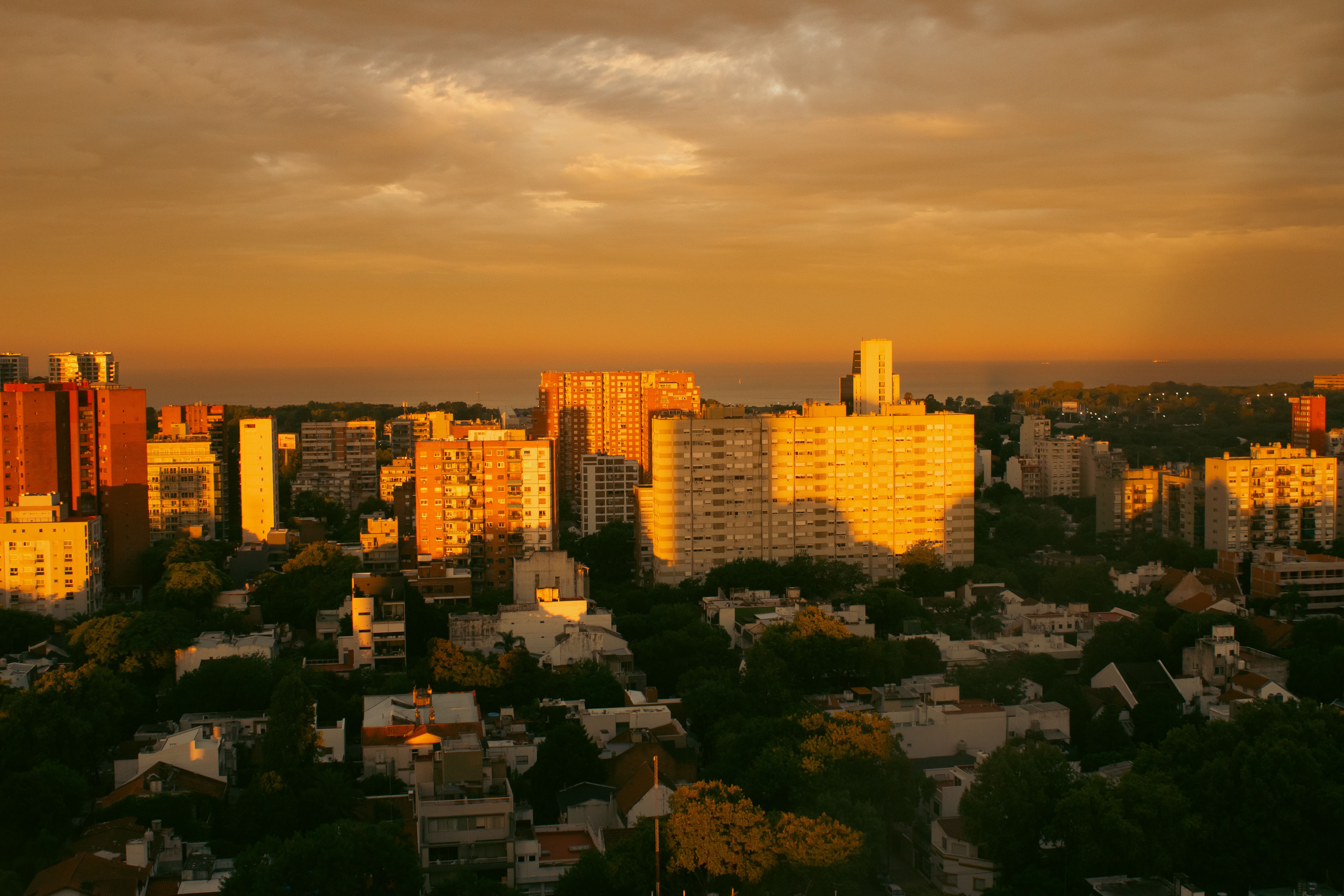Golden City Skyline at Sunset · Free Stock Photo
