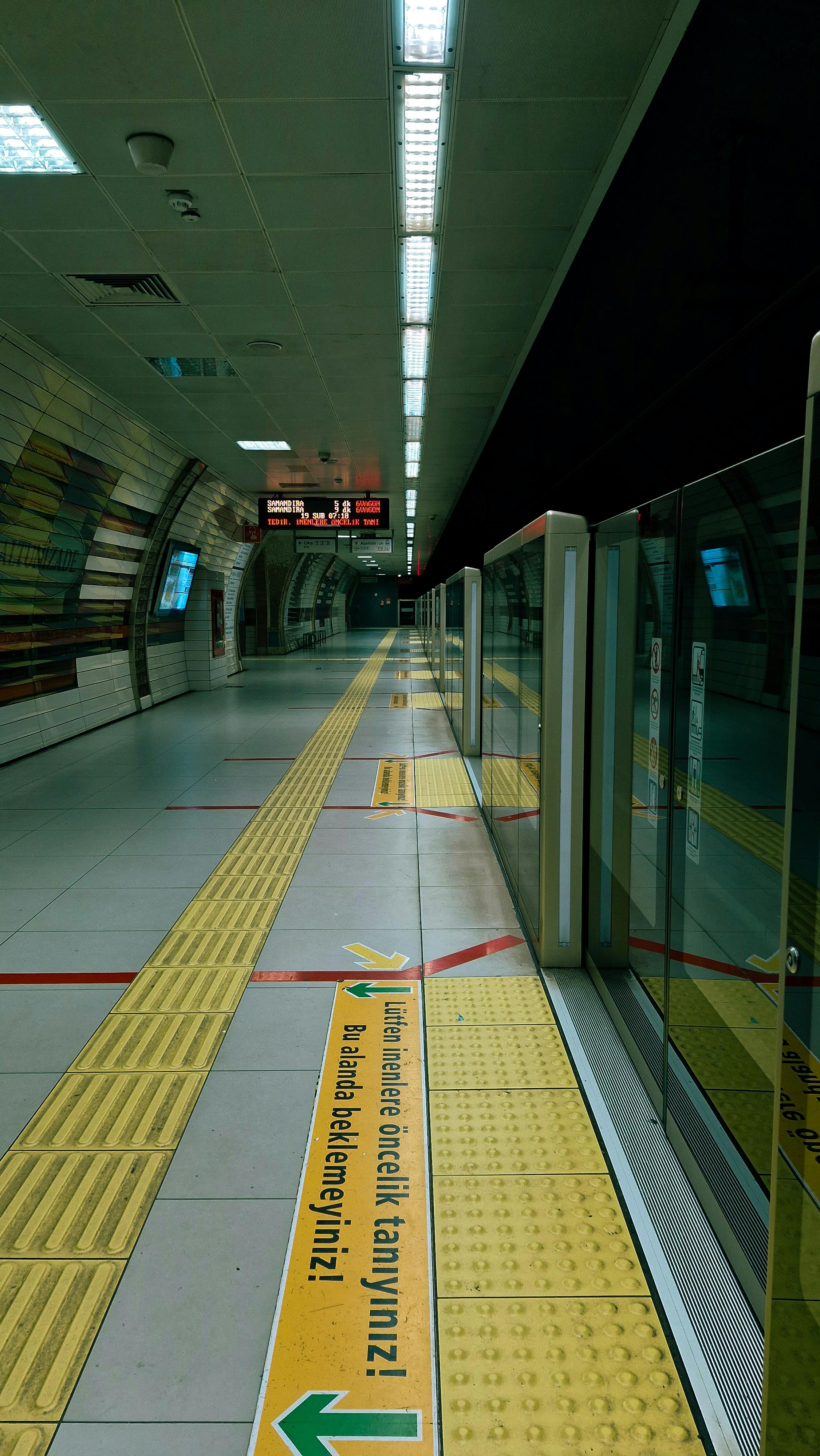 Modern Metro Station Platform in Istanbul · Free Stock Photo