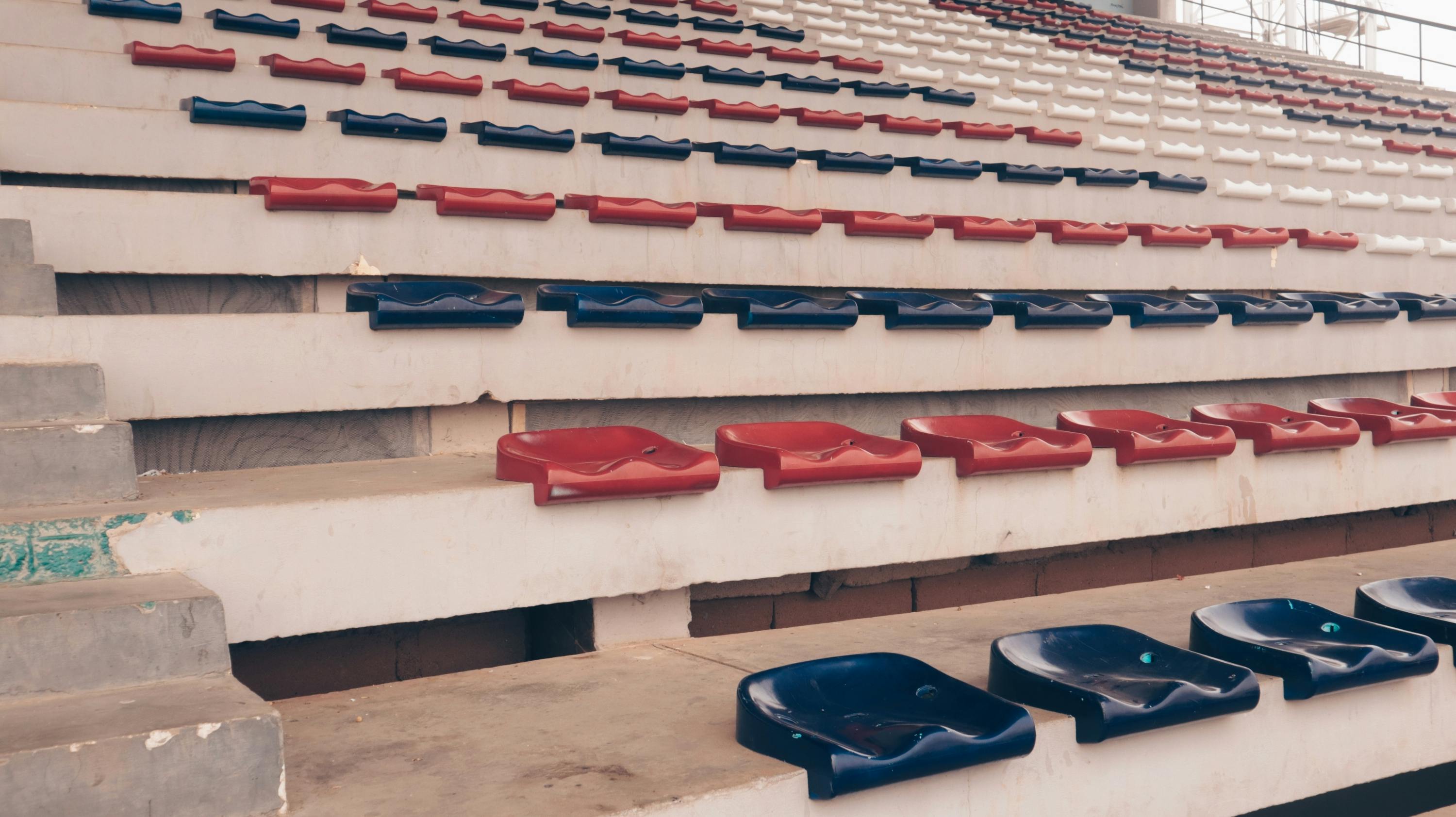 Pink and Blue Stadium Chairs · Free Stock Photo