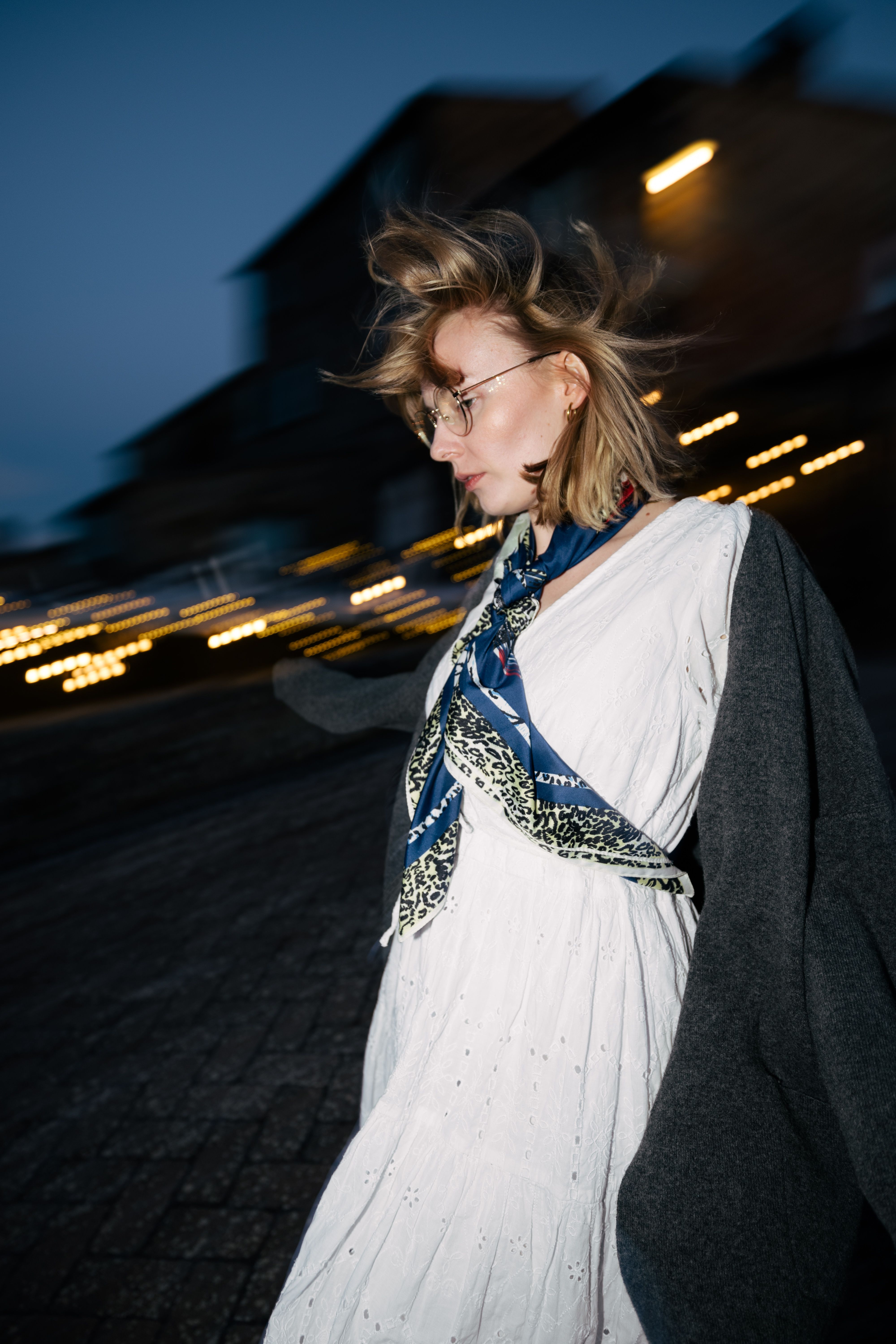 Blurred Motion Portrait of Stylish Woman at Night · Free Stock Photo