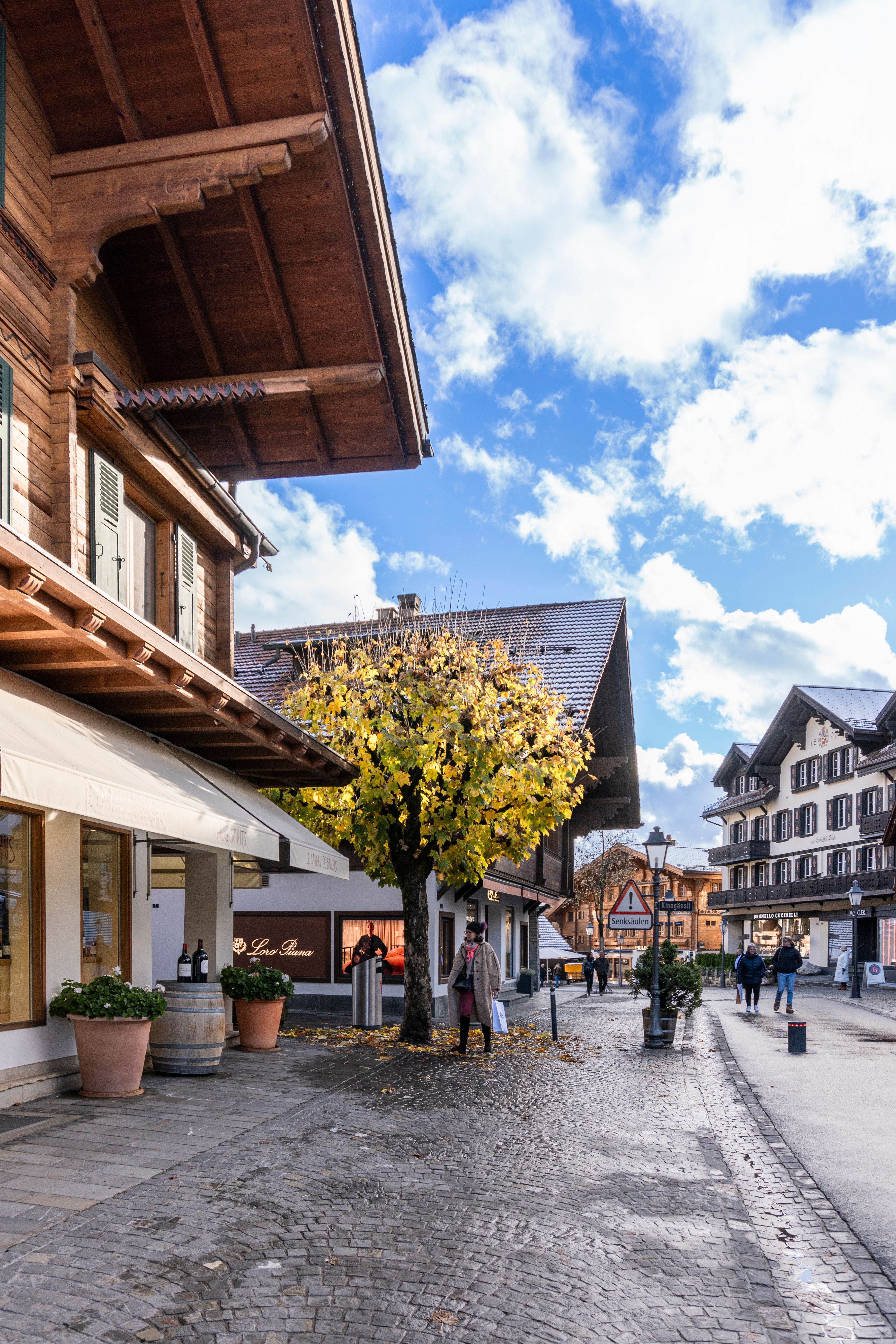 Scenic Autumn Day in Swiss Village Street Scene · Free Stock Photo