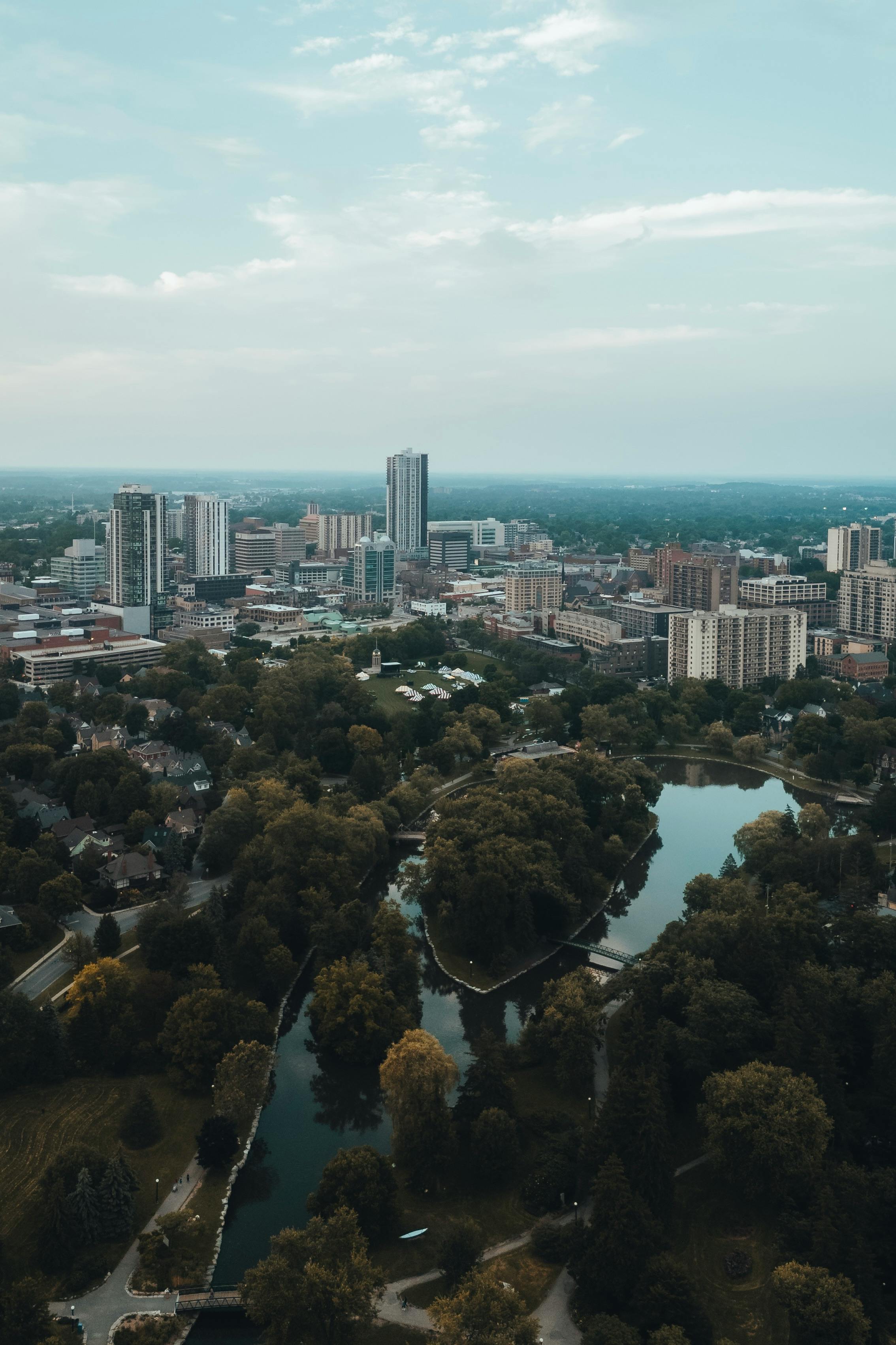 Aerial View of Kitchener's Urban Landscape and Parks · Free Stock Photo