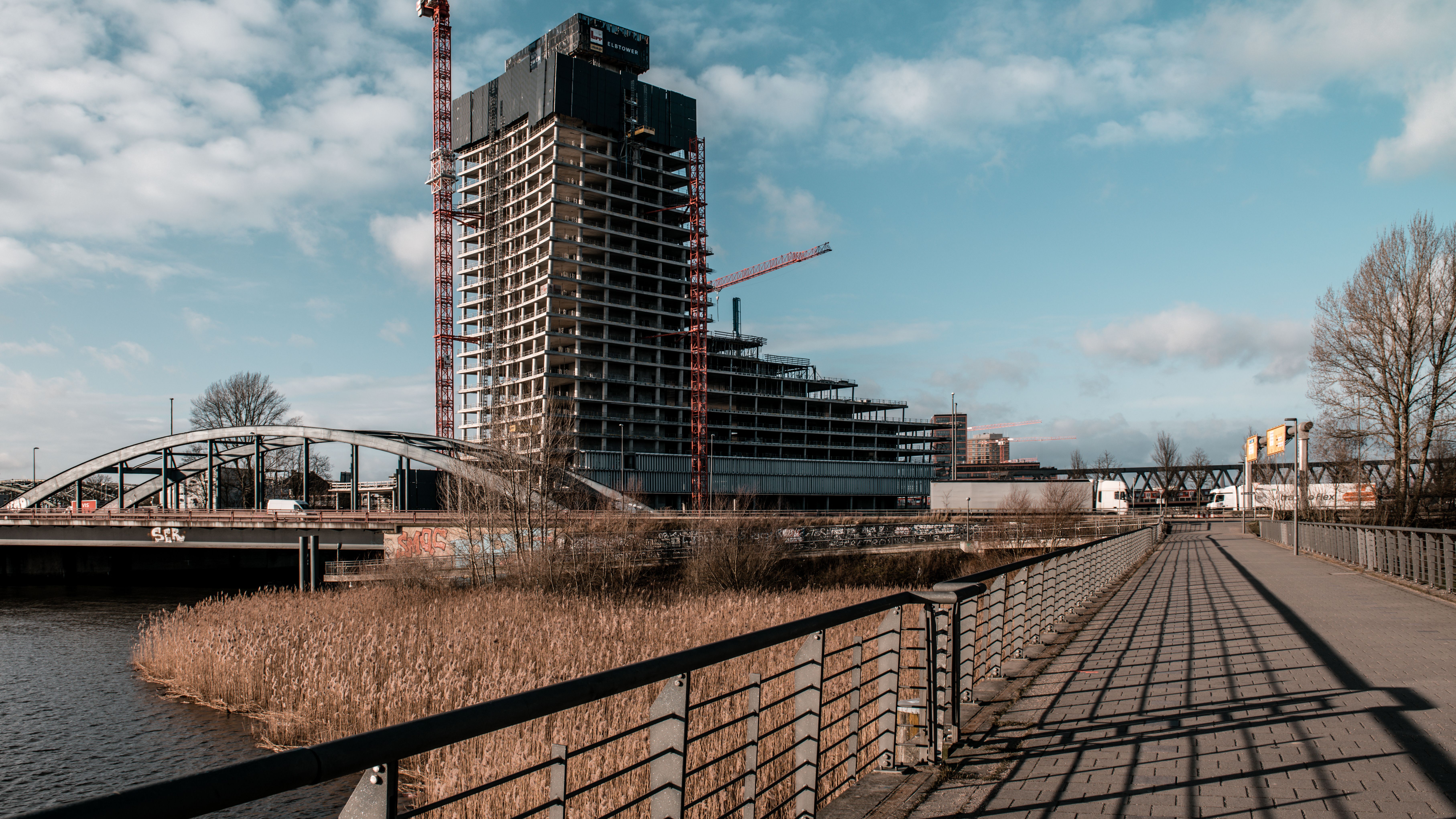 Modern Construction Site in Hamburg, Germany · Free Stock Photo