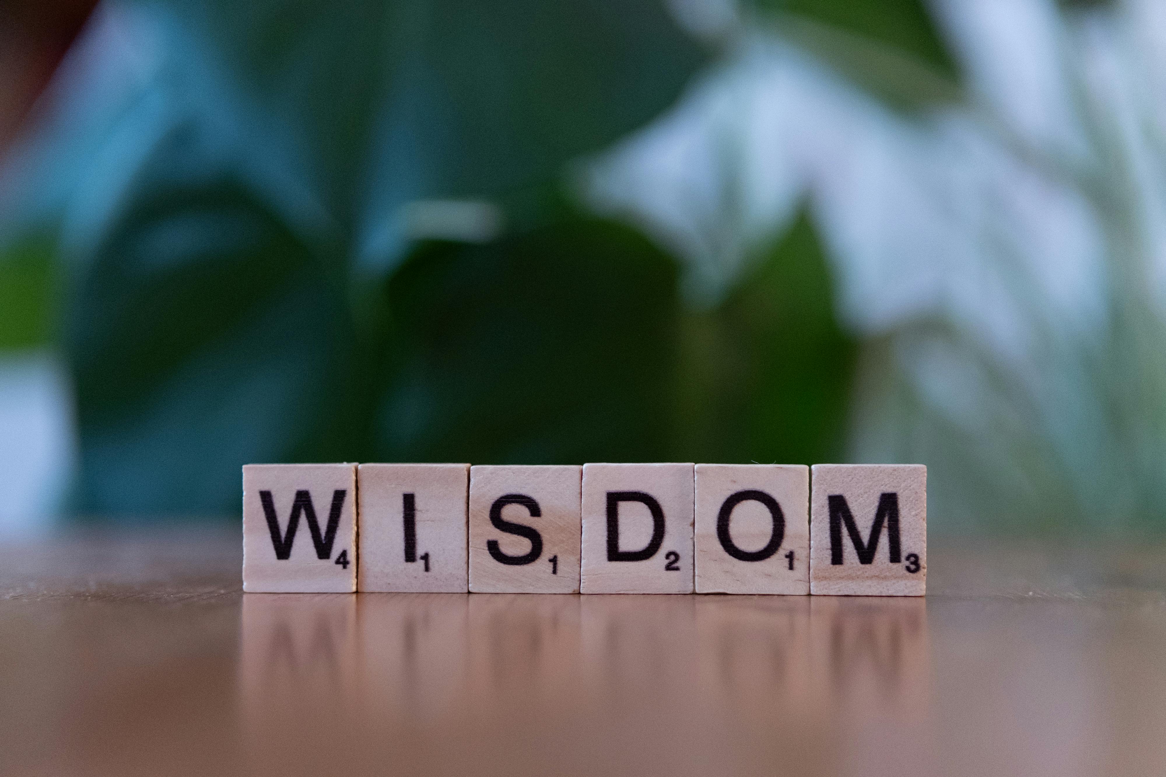 Scrabble Letters Forming the Word Wisdom · Free Stock Photo