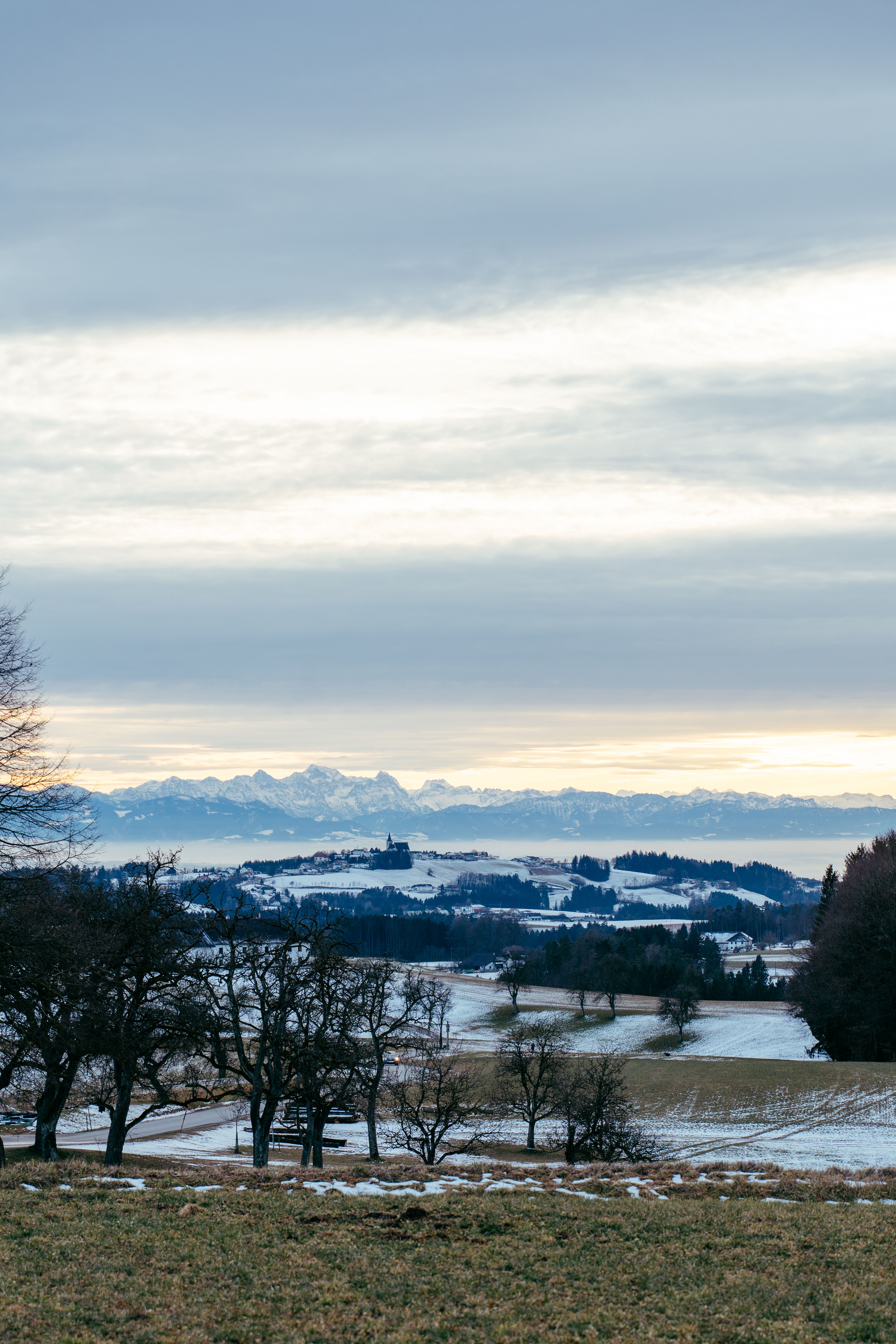 Winter Landscape in Upper Austria at Sunset · Free Stock Photo