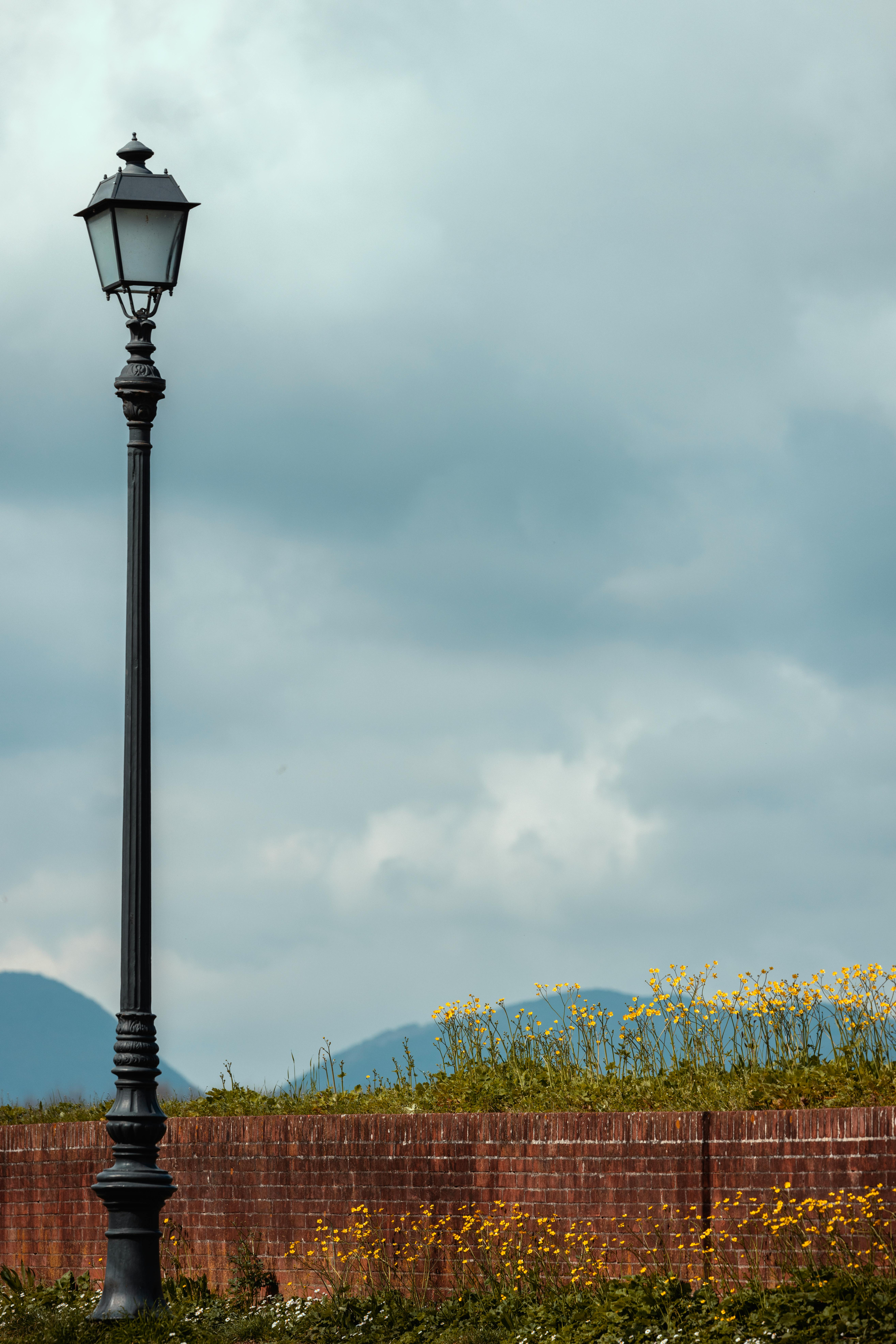 Classic Lamp Post Against Cloudy Sky · Free Stock Photo