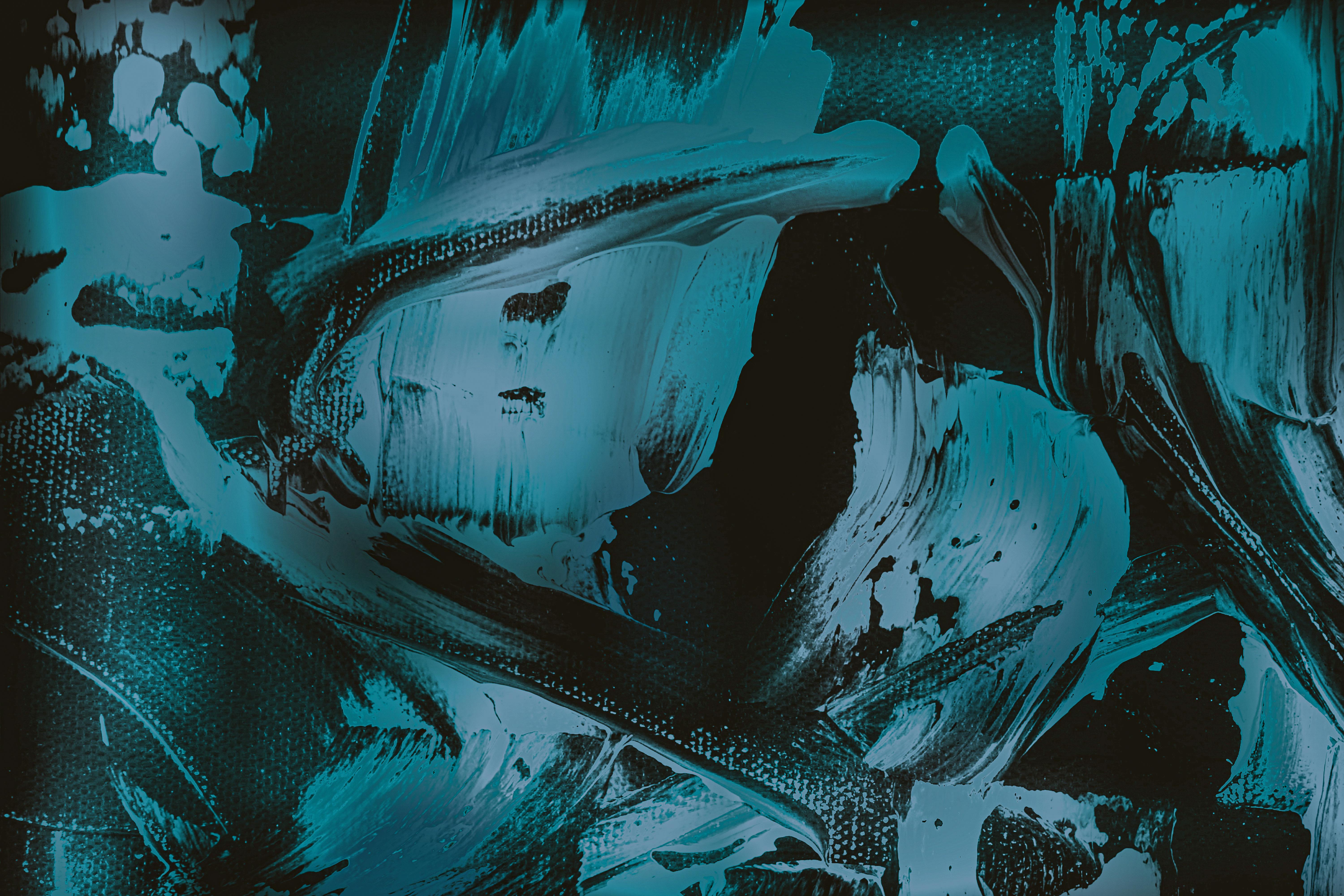 Vibrant Abstract Expressionist Blue Brush Strokes · Free Stock Photo