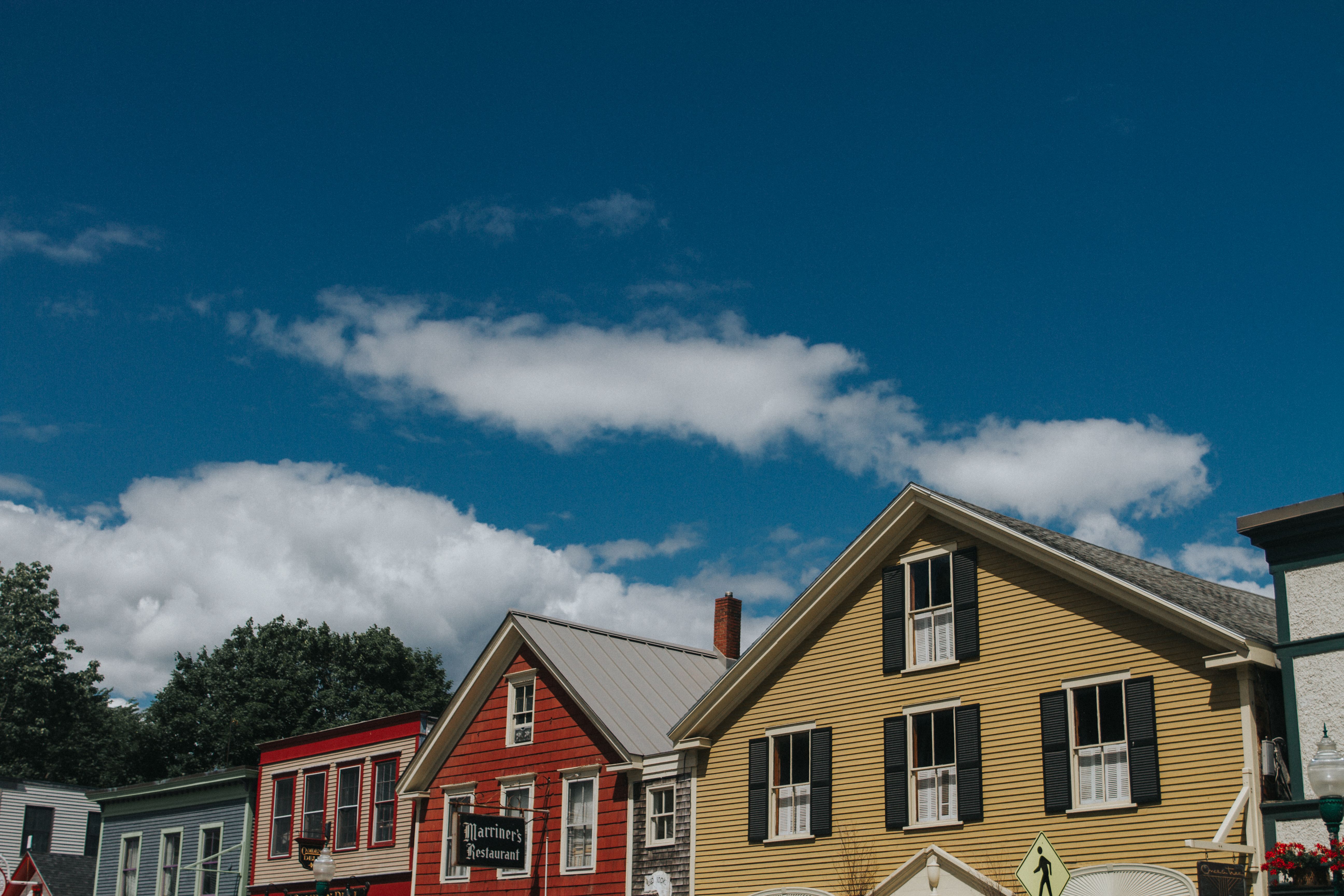 Colorful Historic Buildings with Blue Sky · Free Stock Photo