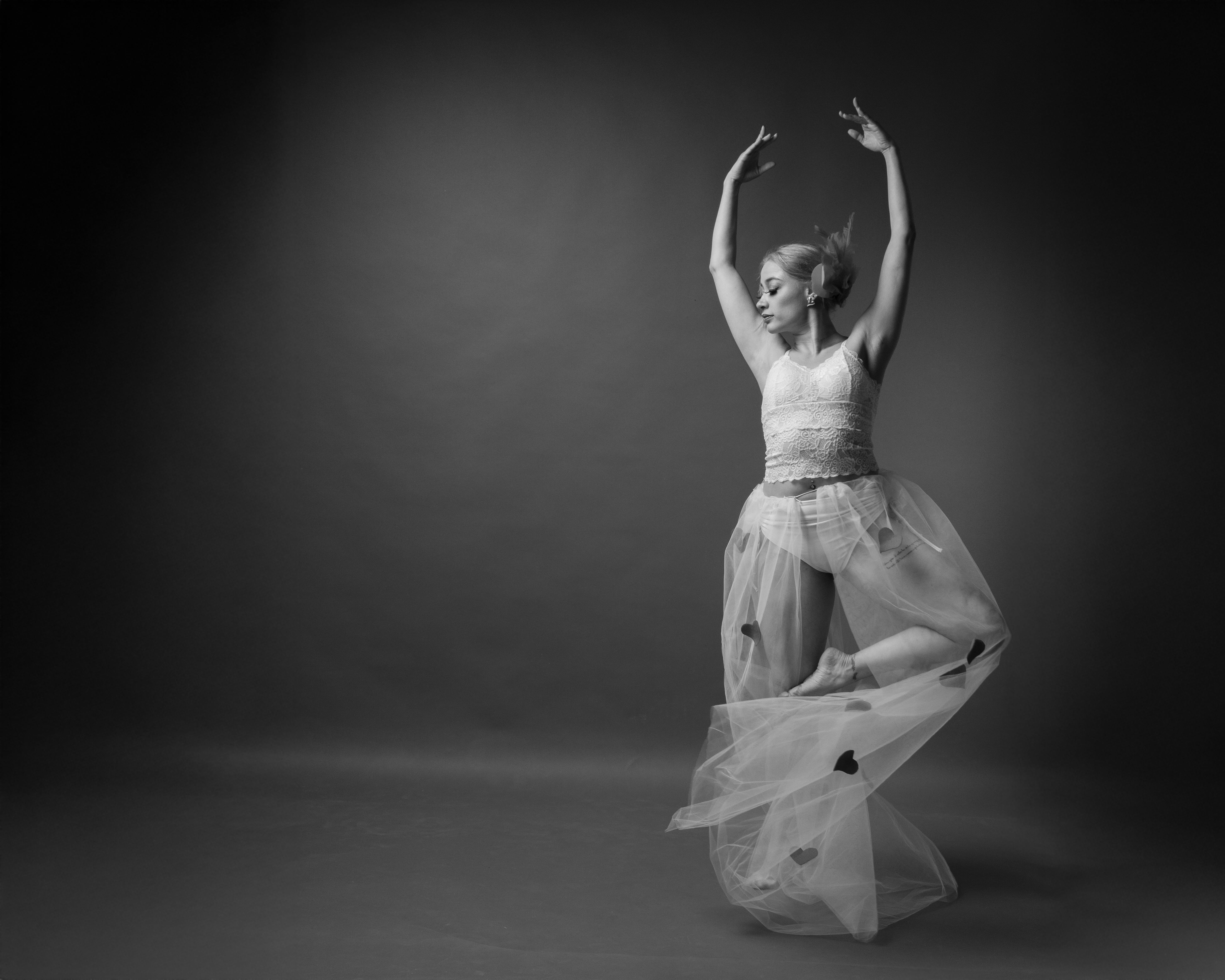 Graceful Black and White Ballet Dancer in Motion · Free Stock Photo