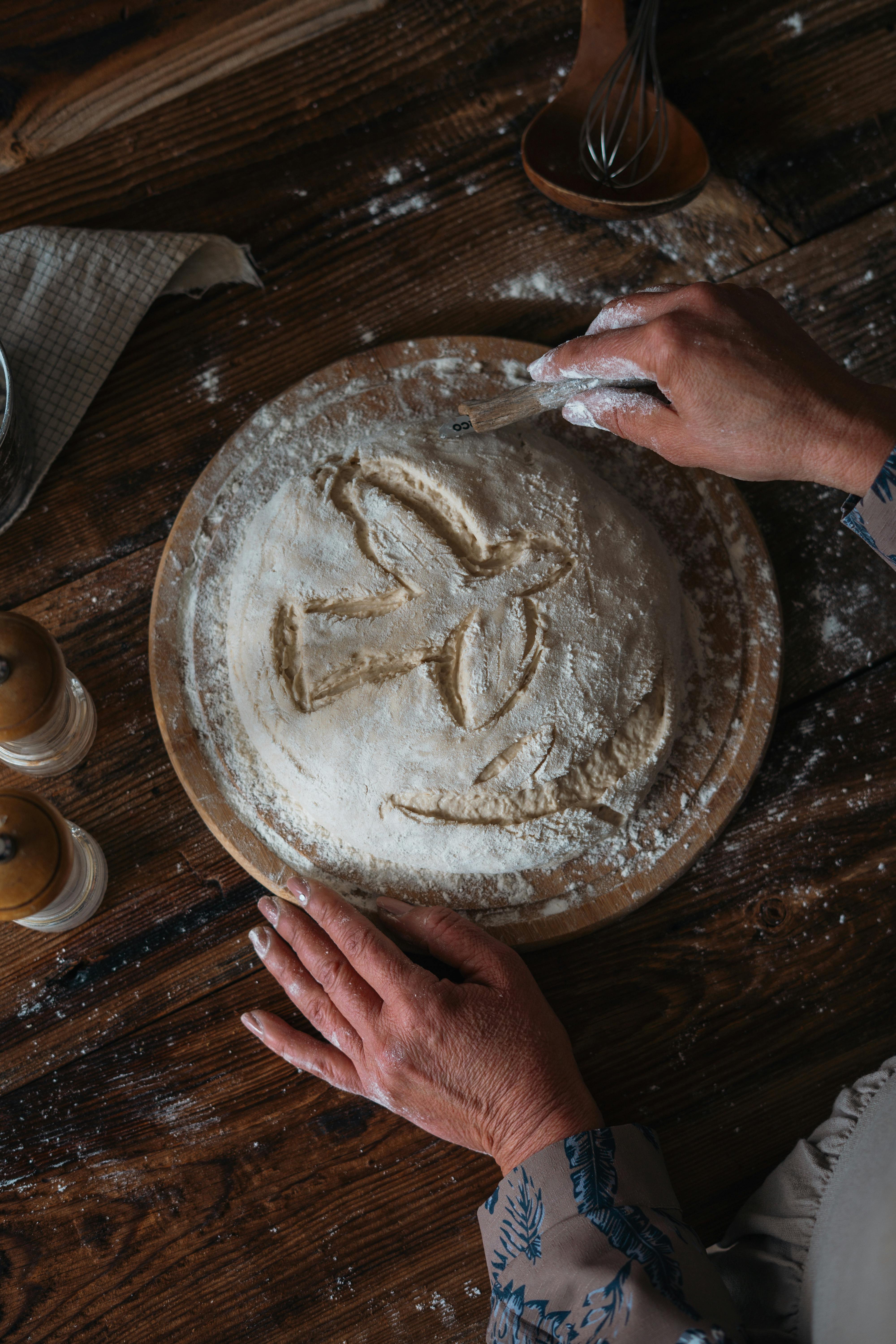 Artisan Bread Making with Flour Design · Free Stock Photo