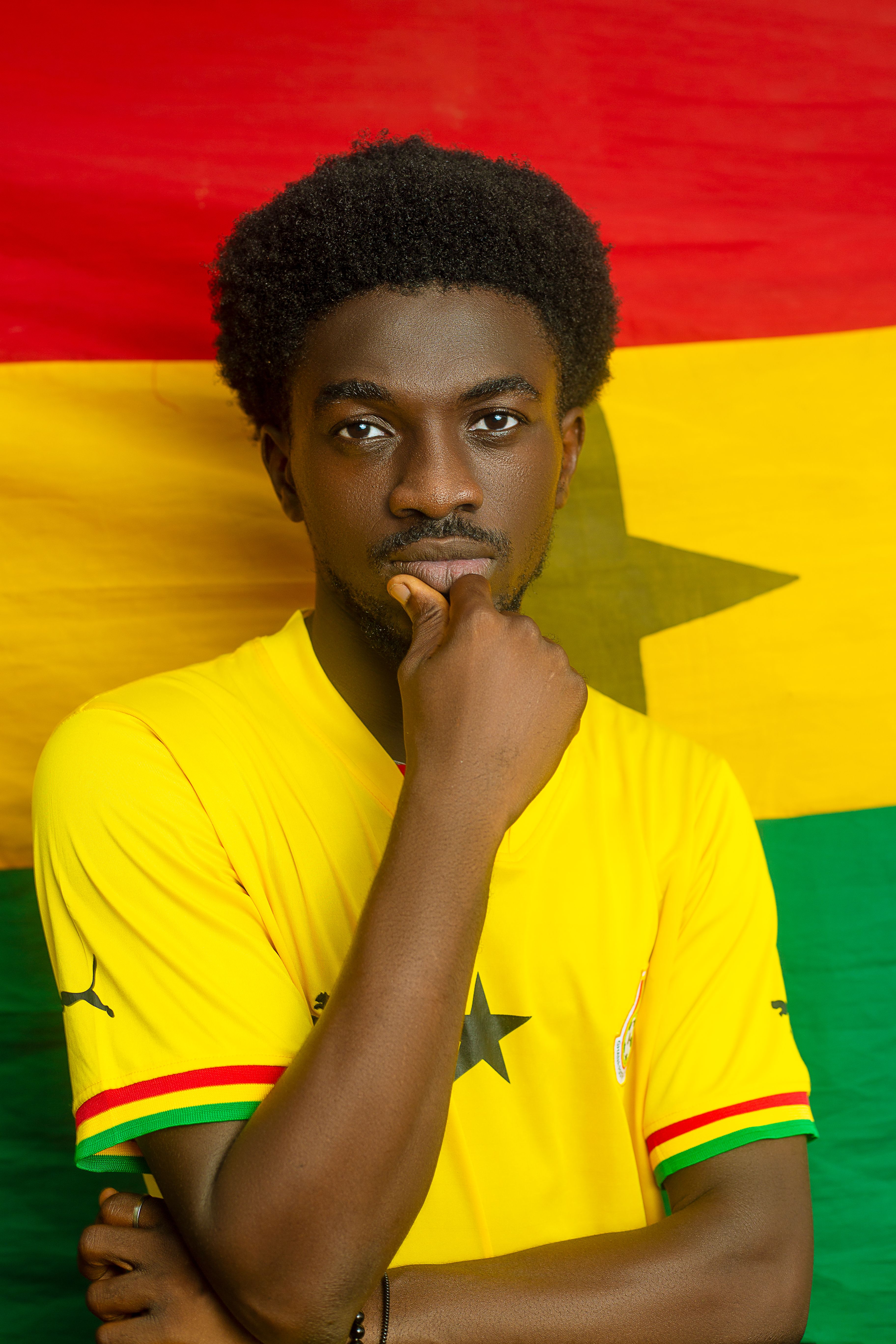 Portrait of Young Man with Ghana Flag Background · Free Stock Photo