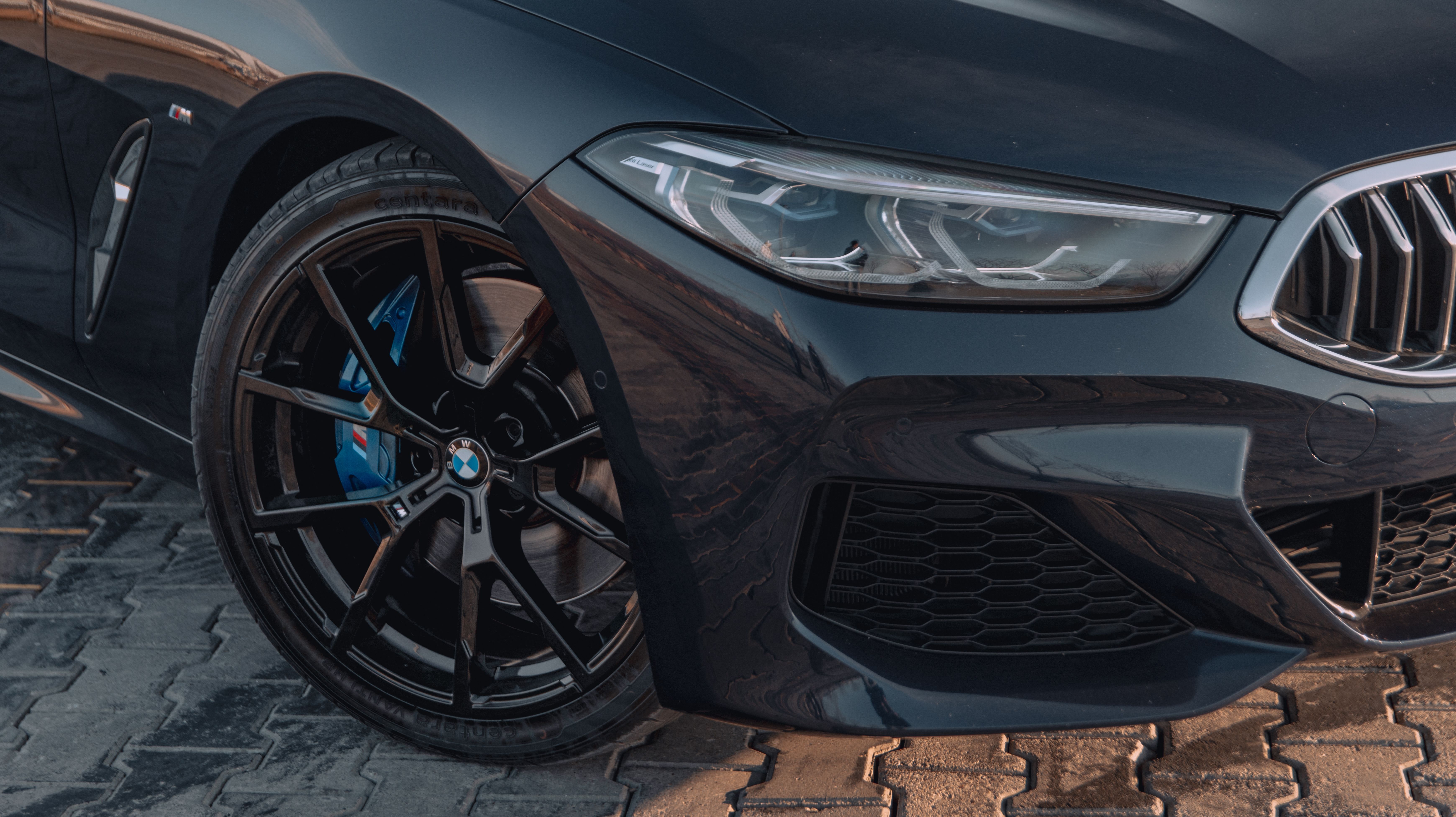 Close-up of a Stylish Black Car Wheel · Free Stock Photo