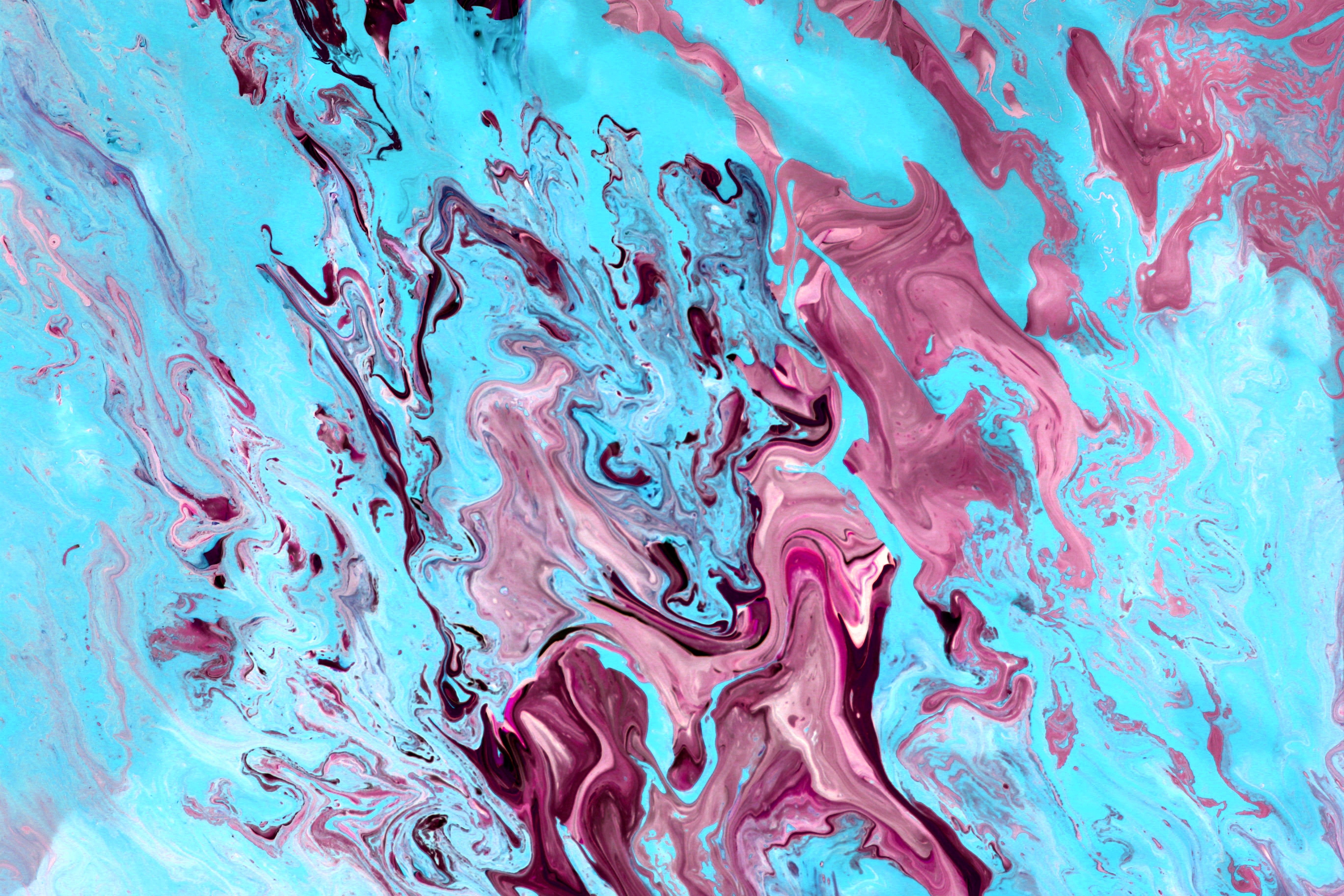 Colorful Abstract Acrylic Paint Swirl Art · Free Stock Photo