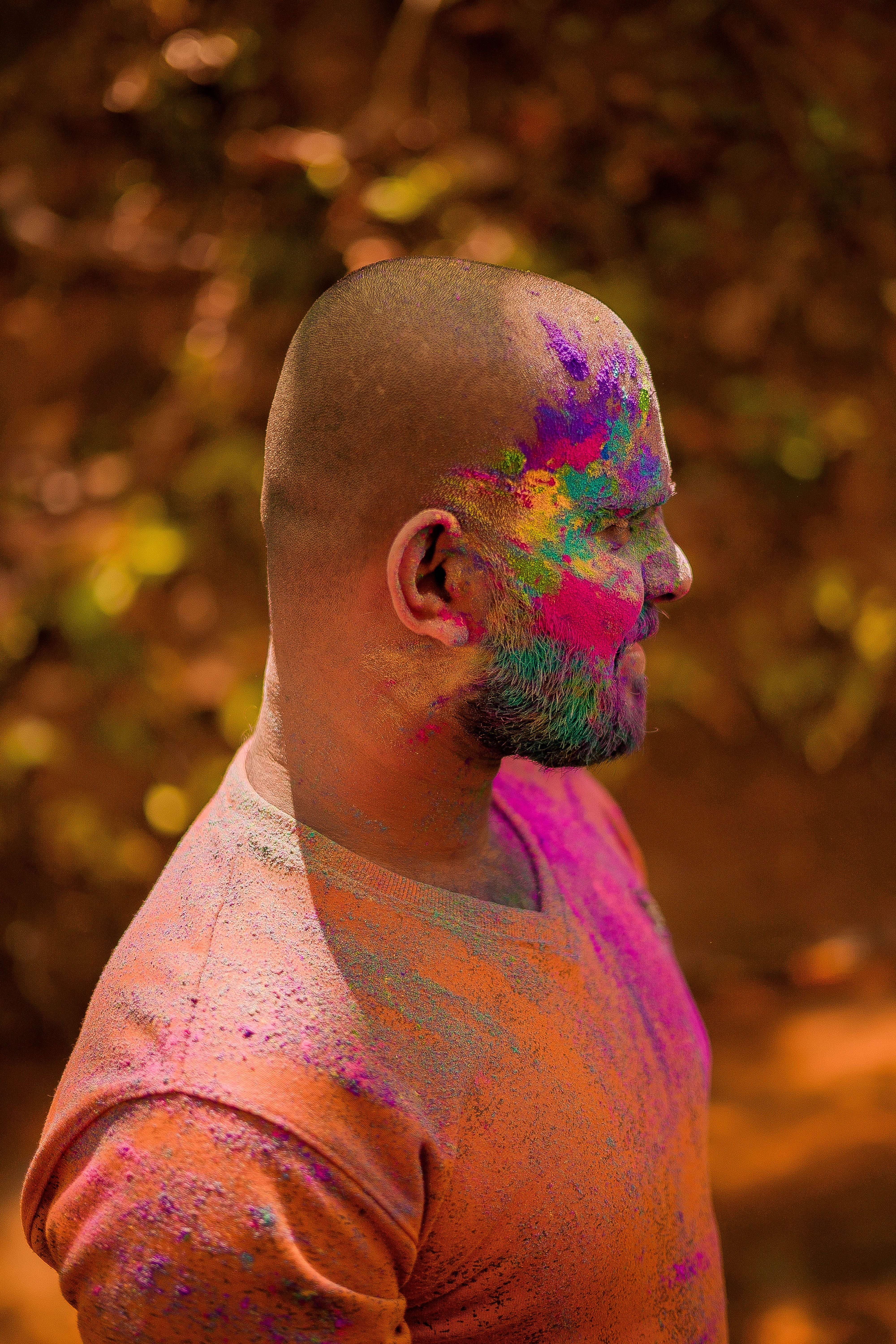 Photo of Man With Colorful Face Paint · Free Stock Photo
