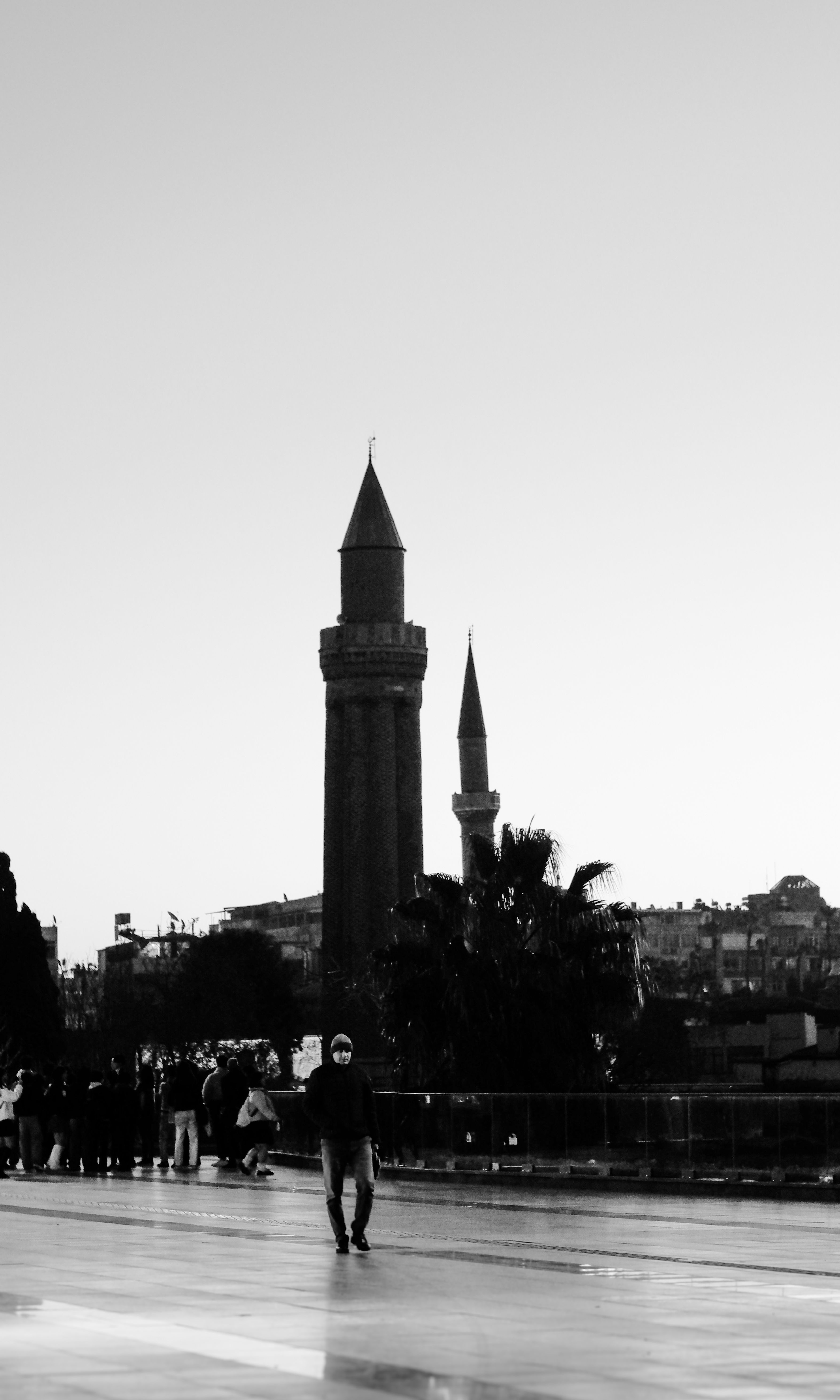Black and White View of Historic Minarets · Free Stock Photo