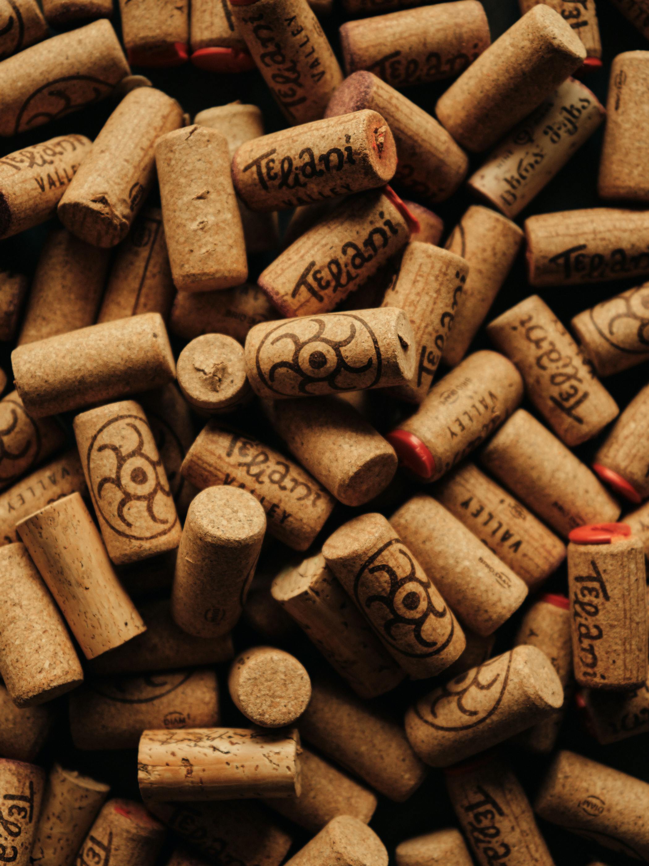 Assorted Wine Corks with Brand Imprints · Free Stock Photo