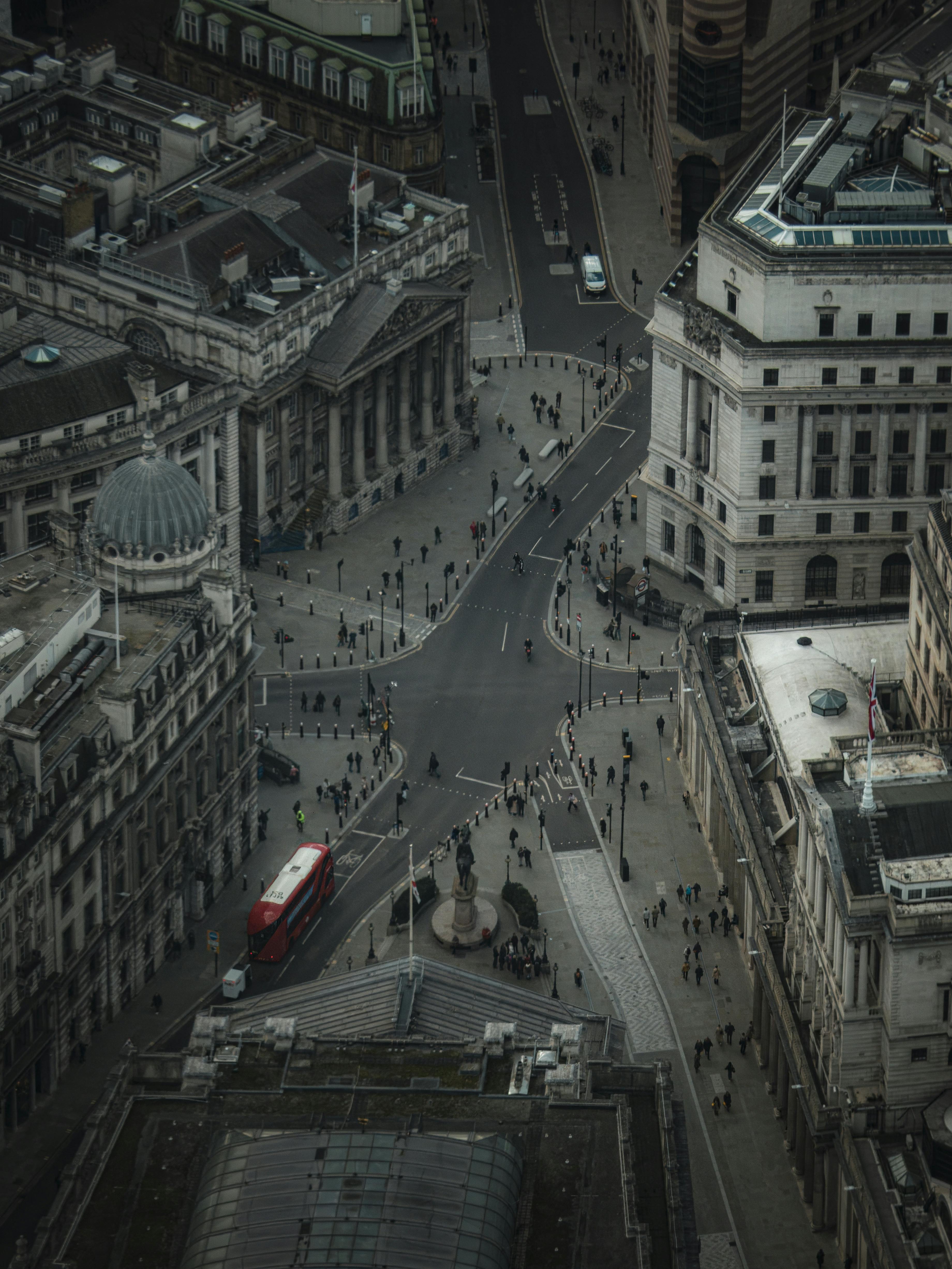 Aerial View of Central London Intersection · Free Stock Photo