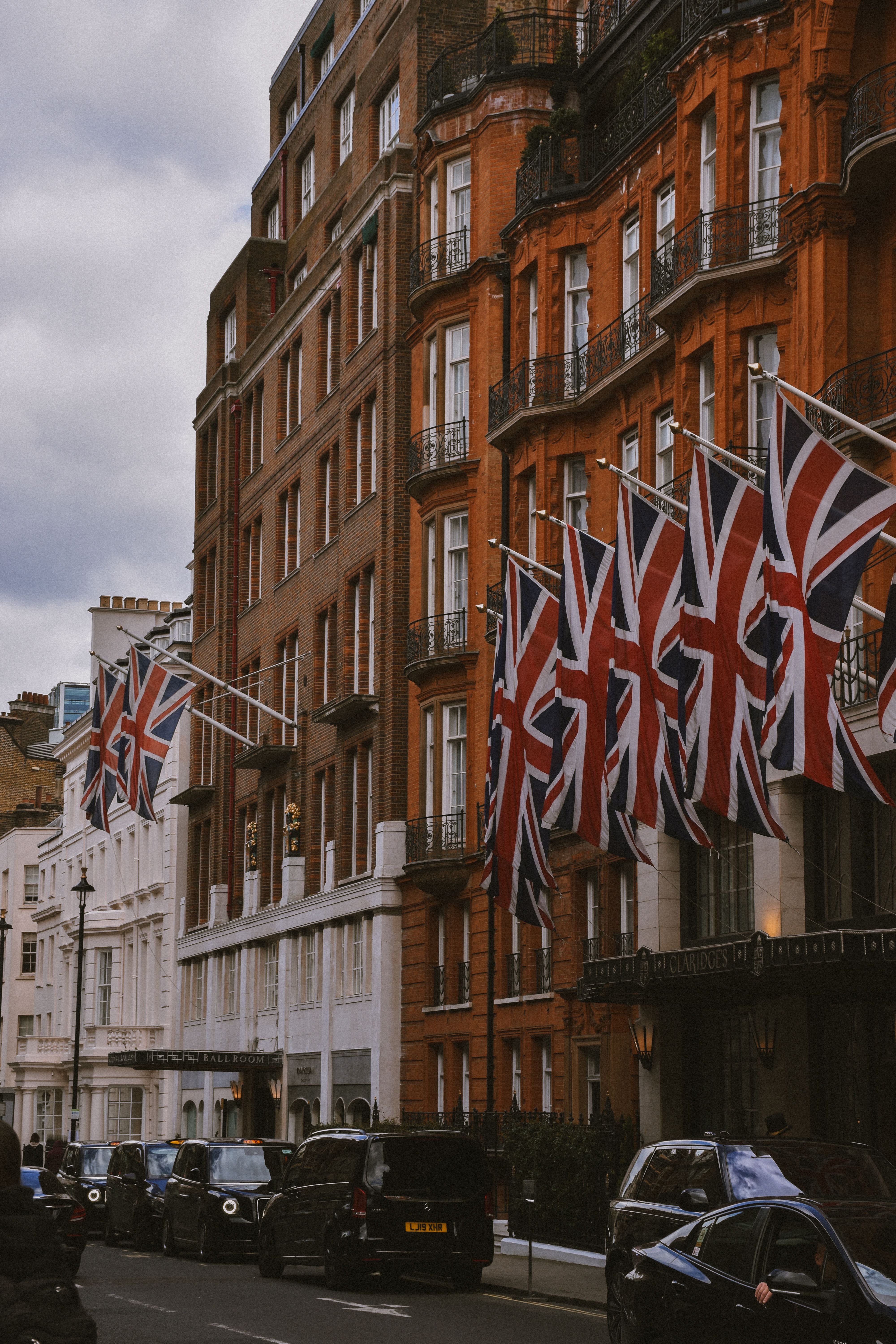 Classic London Cityscape with Union Jack Flags · Free Stock Photo