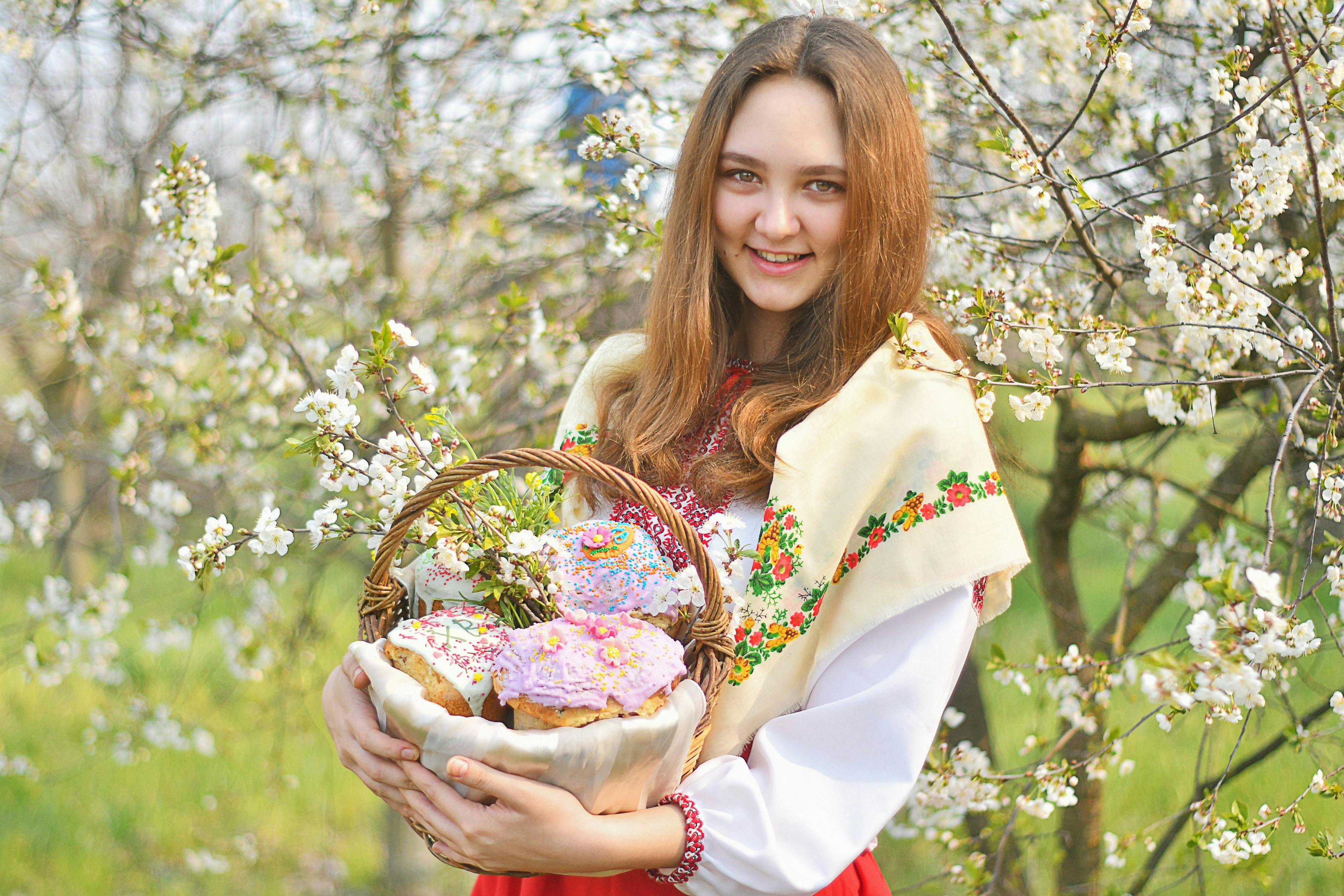 Spring Celebration: Girl with Easter Basket · Free Stock Photo