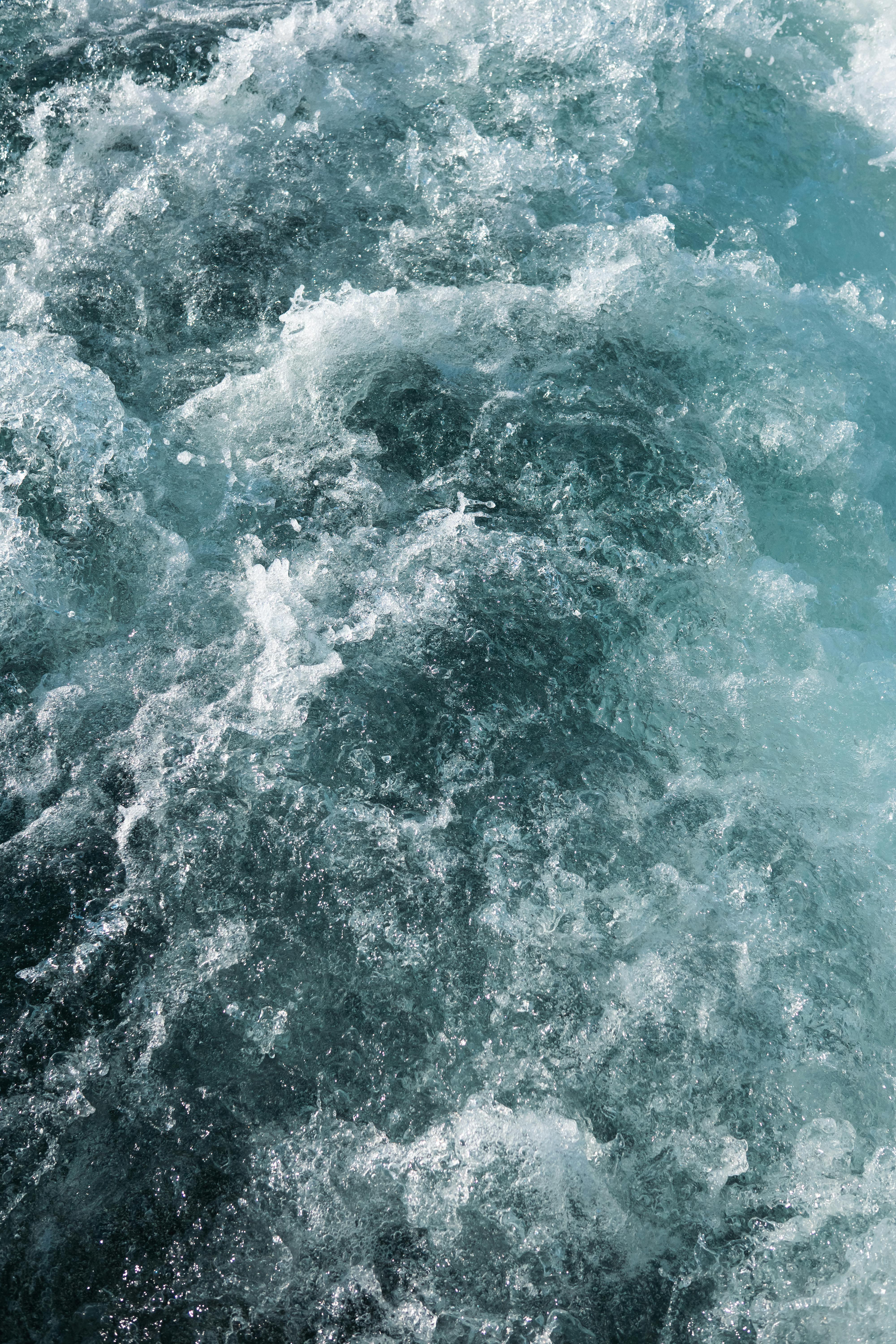 Dynamic Ocean Wave Texture in Abstract Blue · Free Stock Photo