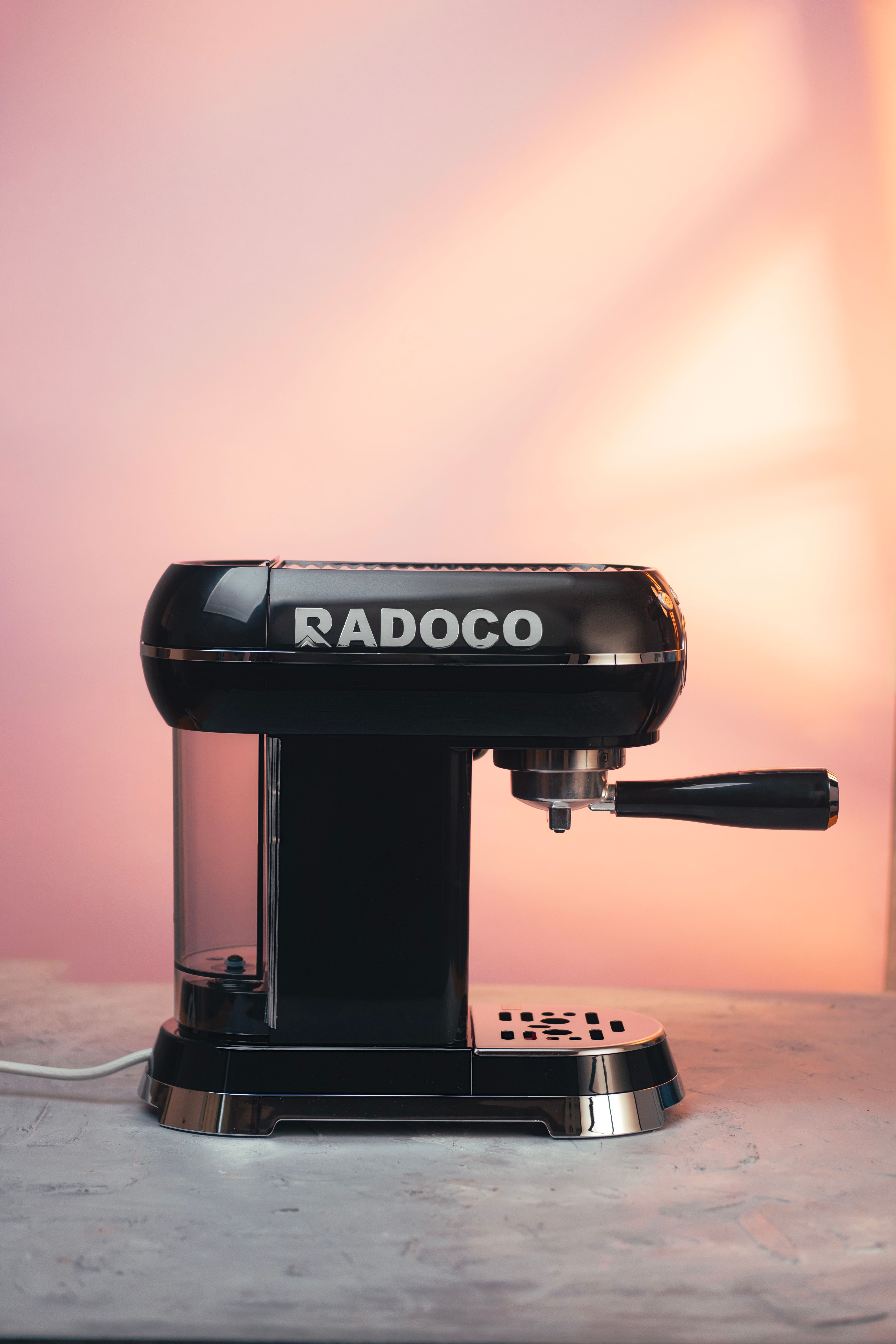 Stylish RADCO Espresso Machine on Marble Counter · Free Stock Photo