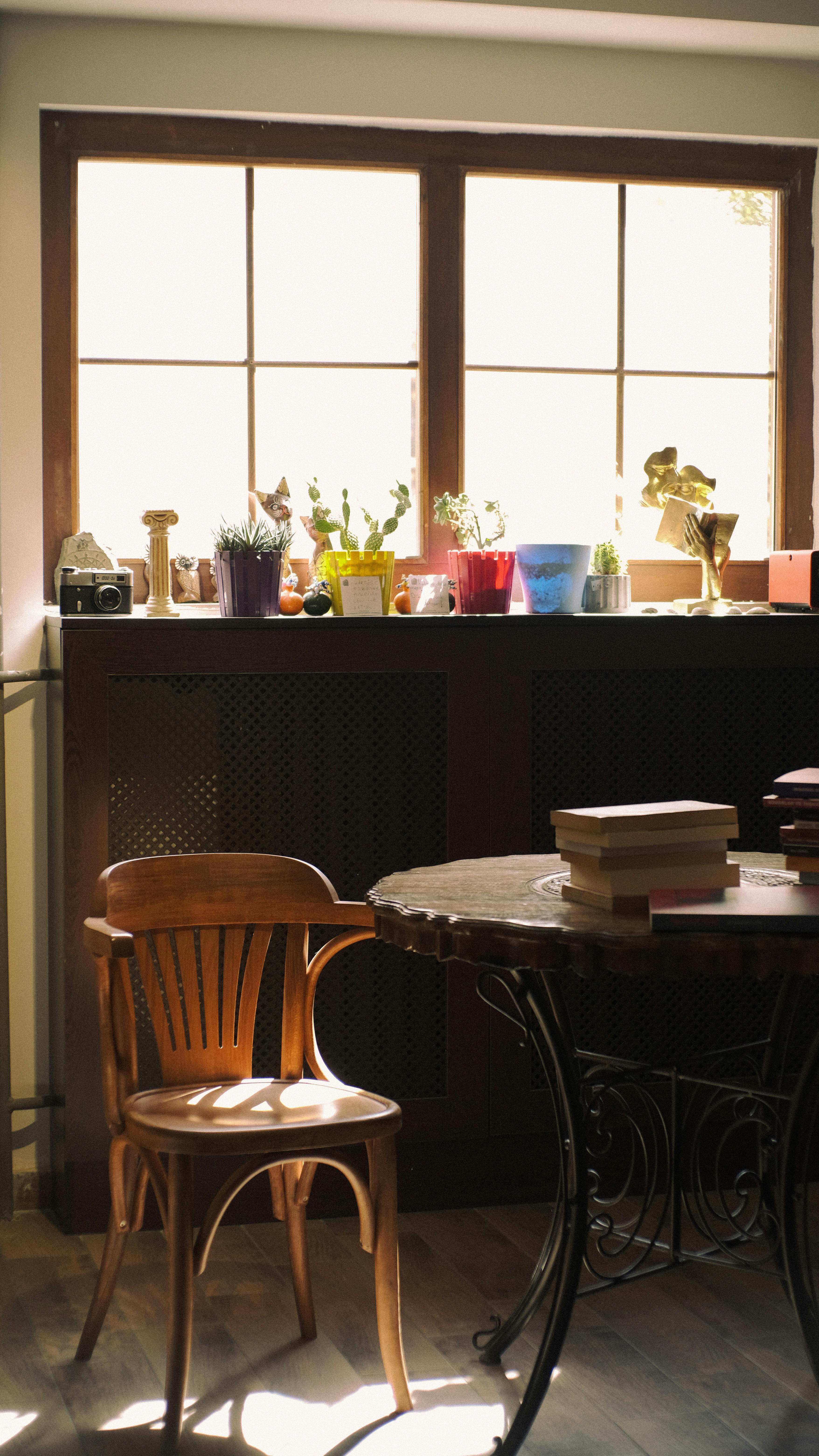 Cozy Indoor Corner with Sunlit Window and Plants · Free Stock Photo