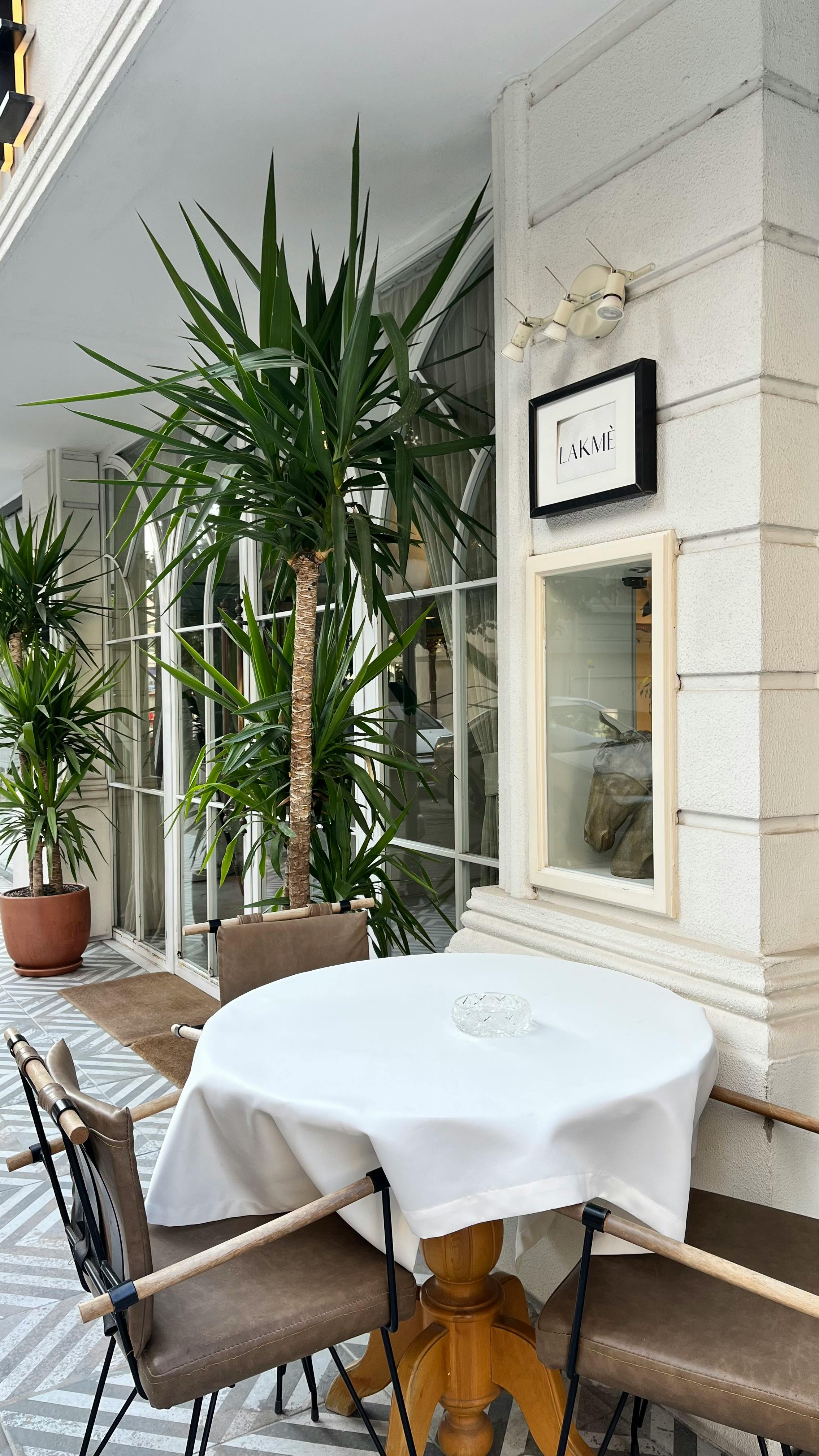 Chic Outdoor Café Table Setting with Plants · Free Stock Photo