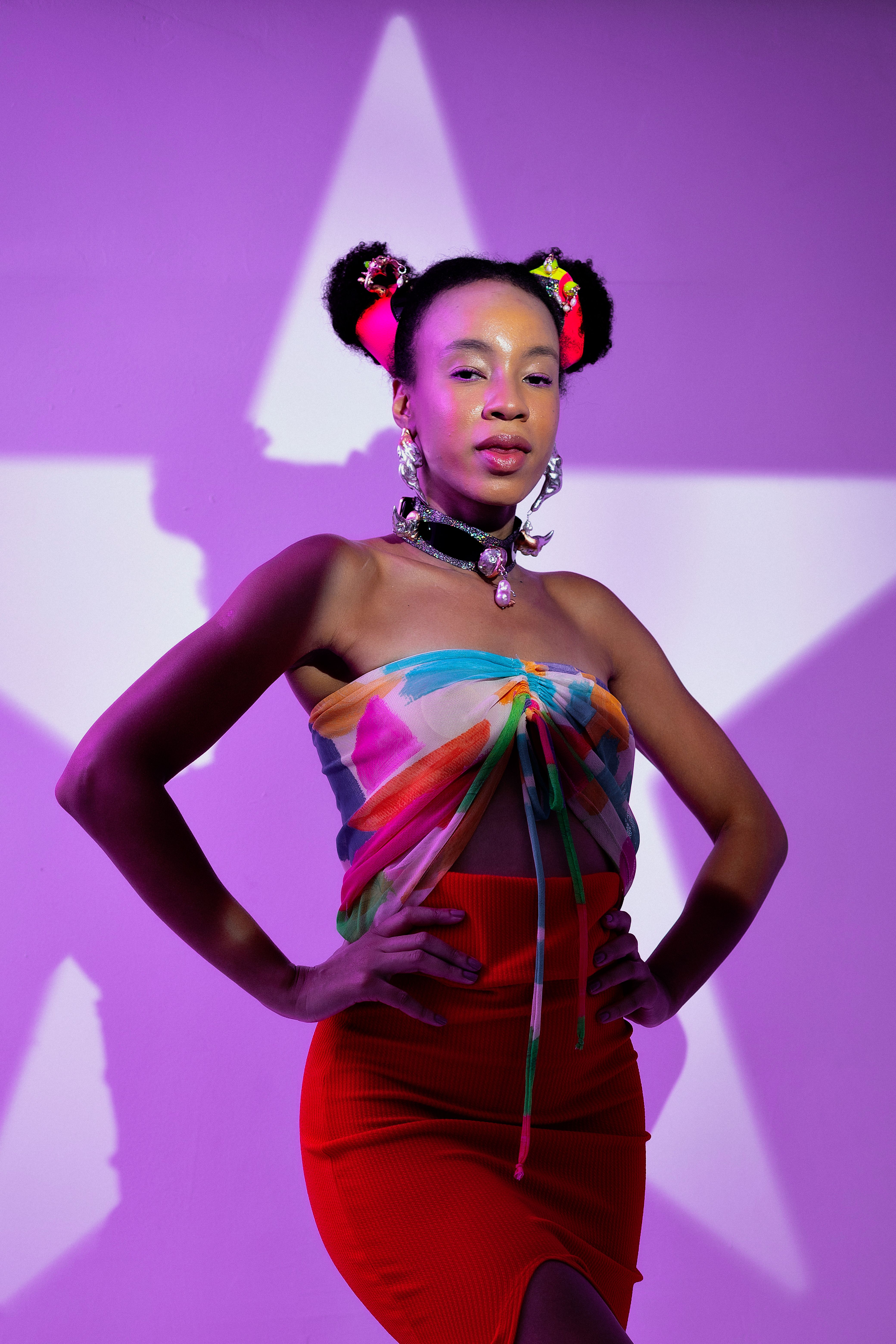 Colorful Fashion Portrait in Belo Horizonte Studio · Free Stock Photo