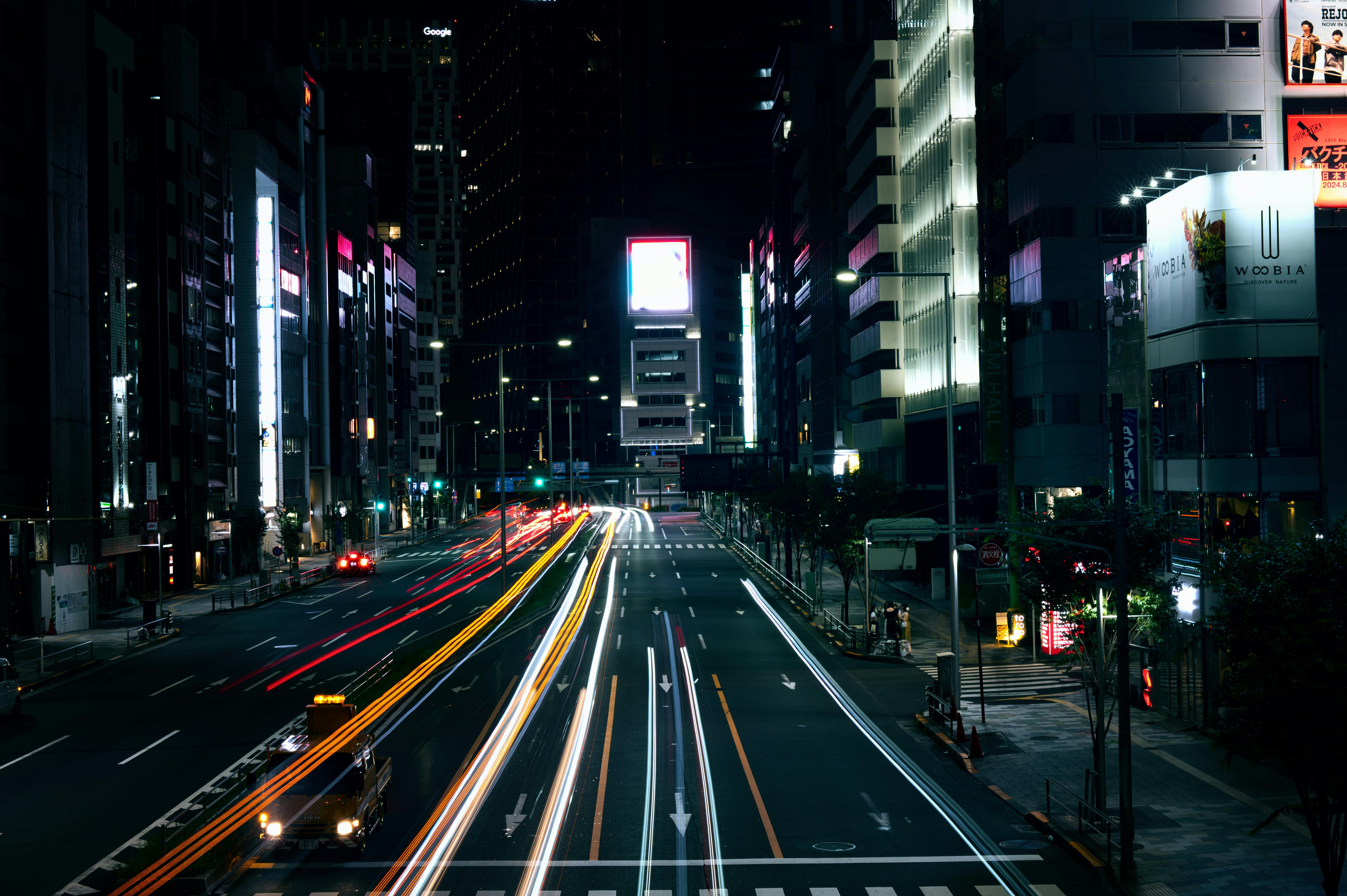 Tokyo Night Cityscape with Light Trails · Free Stock Photo