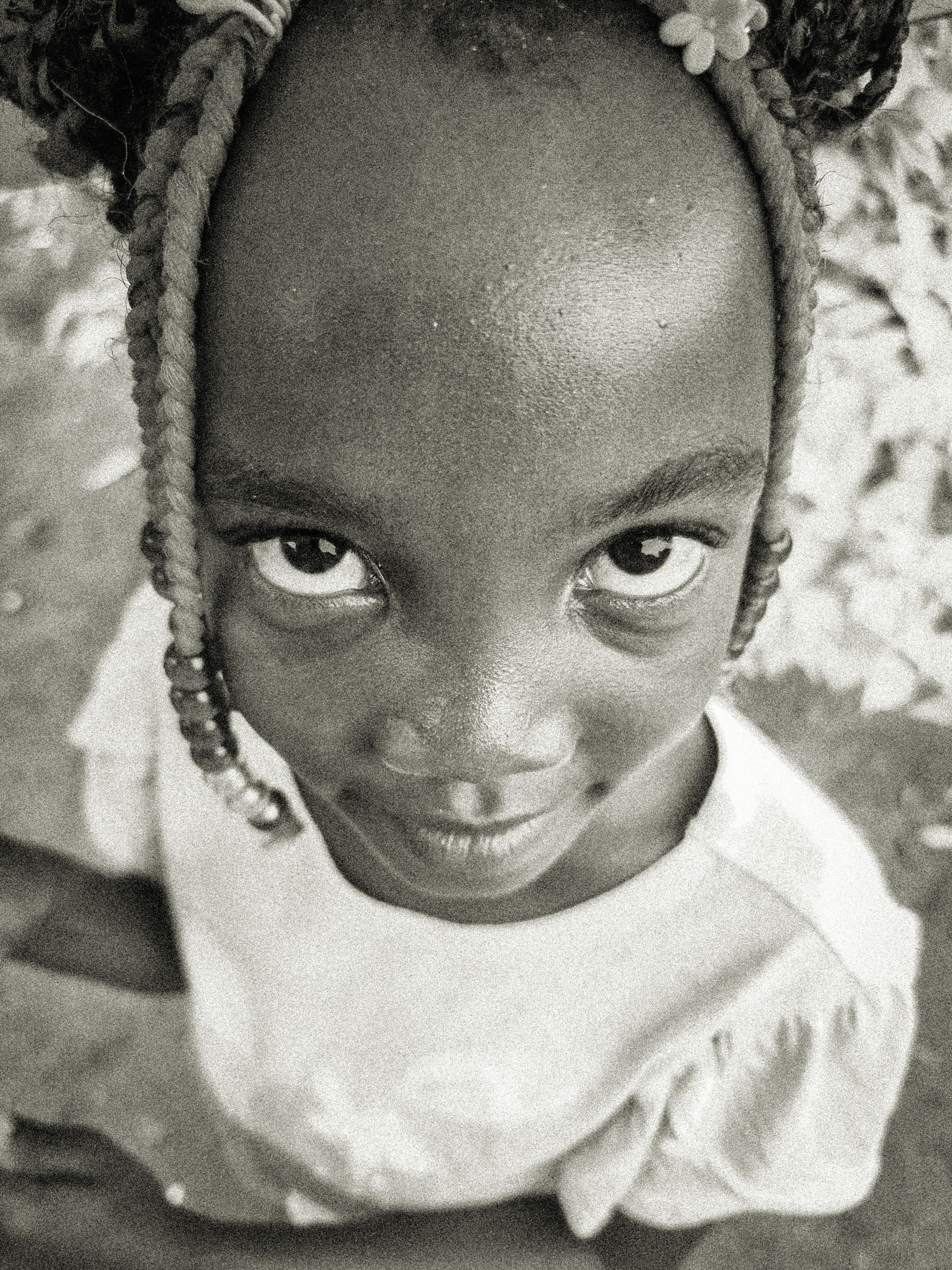 Charming Black and White Portrait of a Child · Free Stock Photo