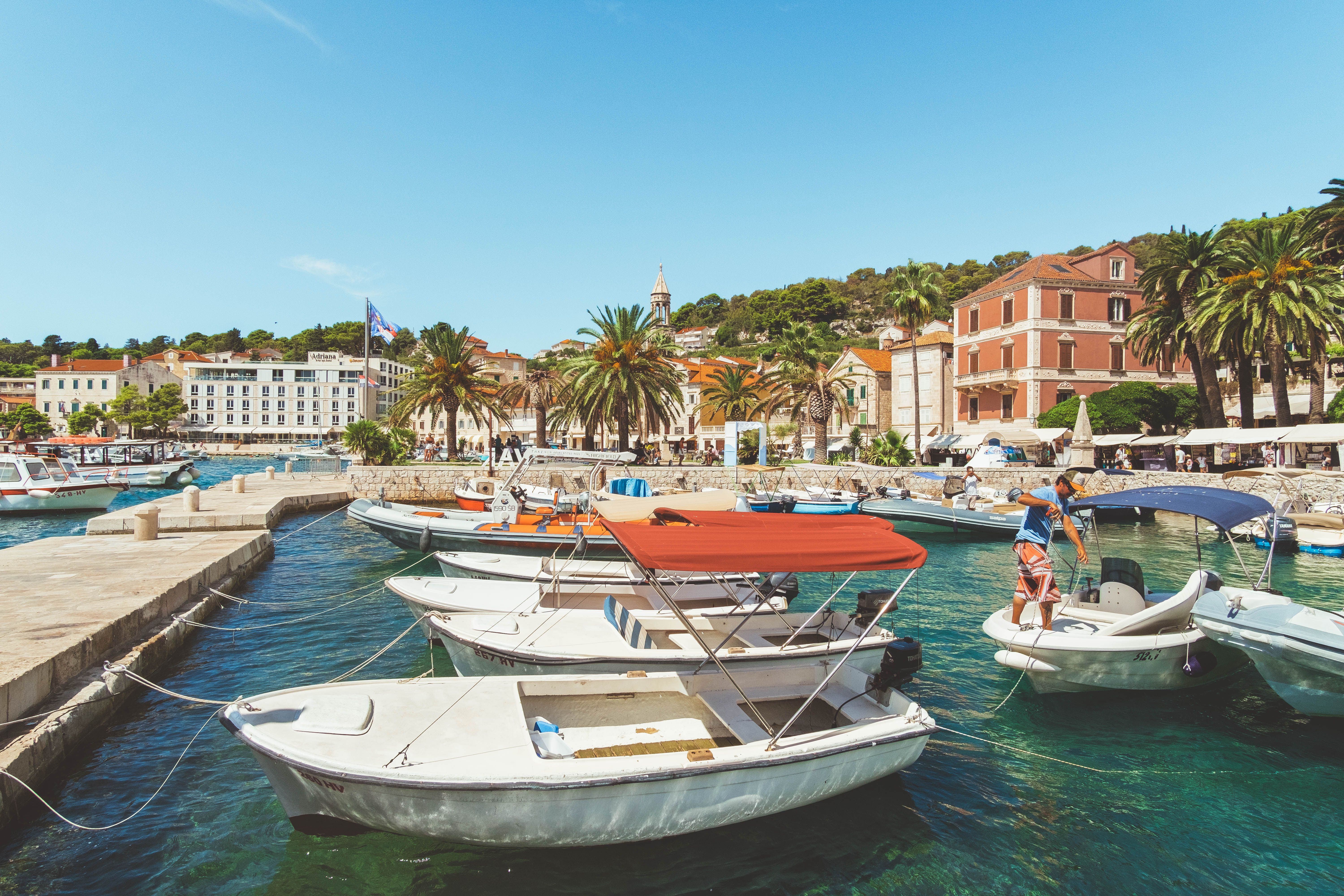 Scenic Harbor with Boats in Hvar, Croatia · Free Stock Photo