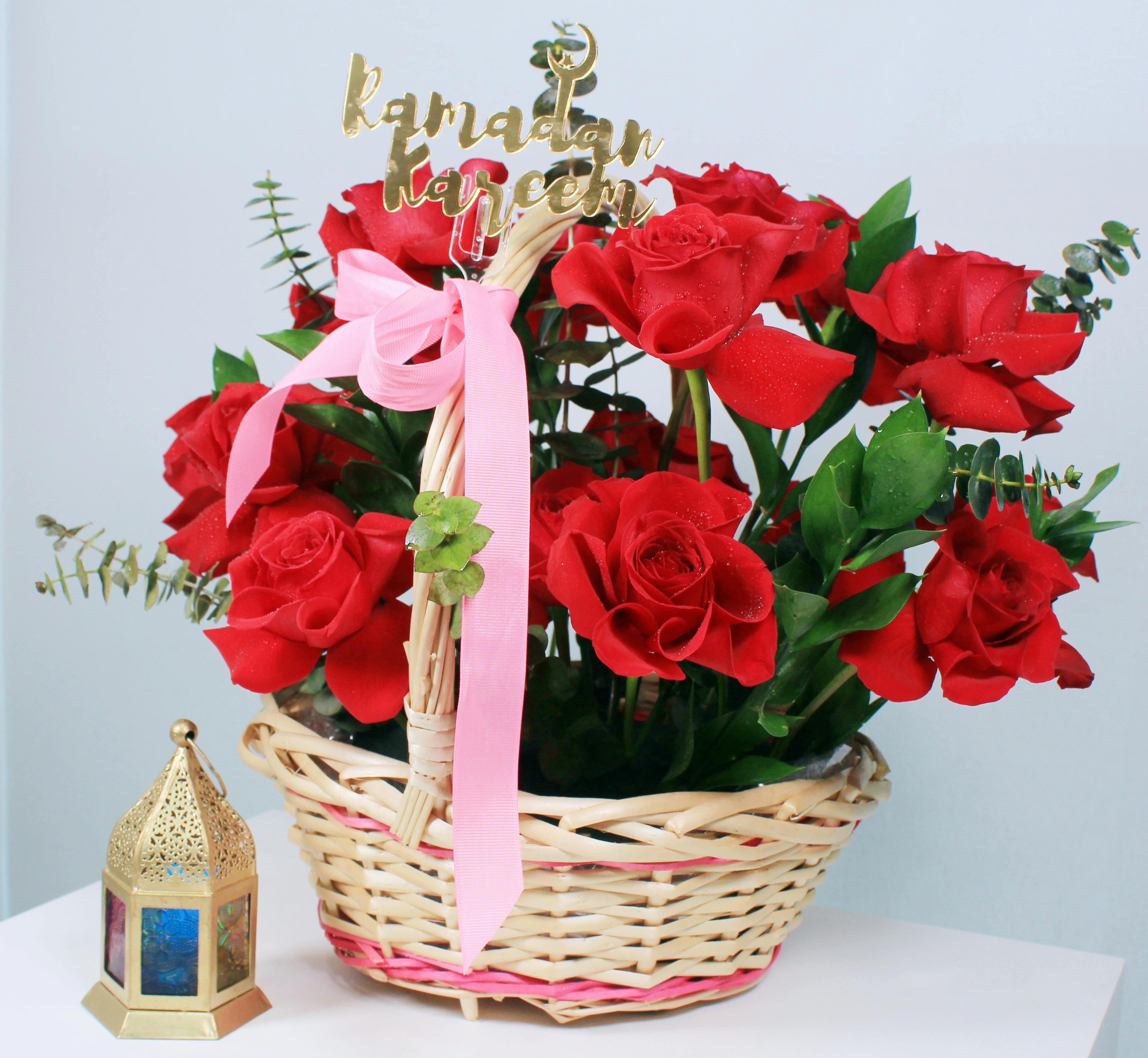 Festive Ramadan Bouquet with Red Roses · Free Stock Photo